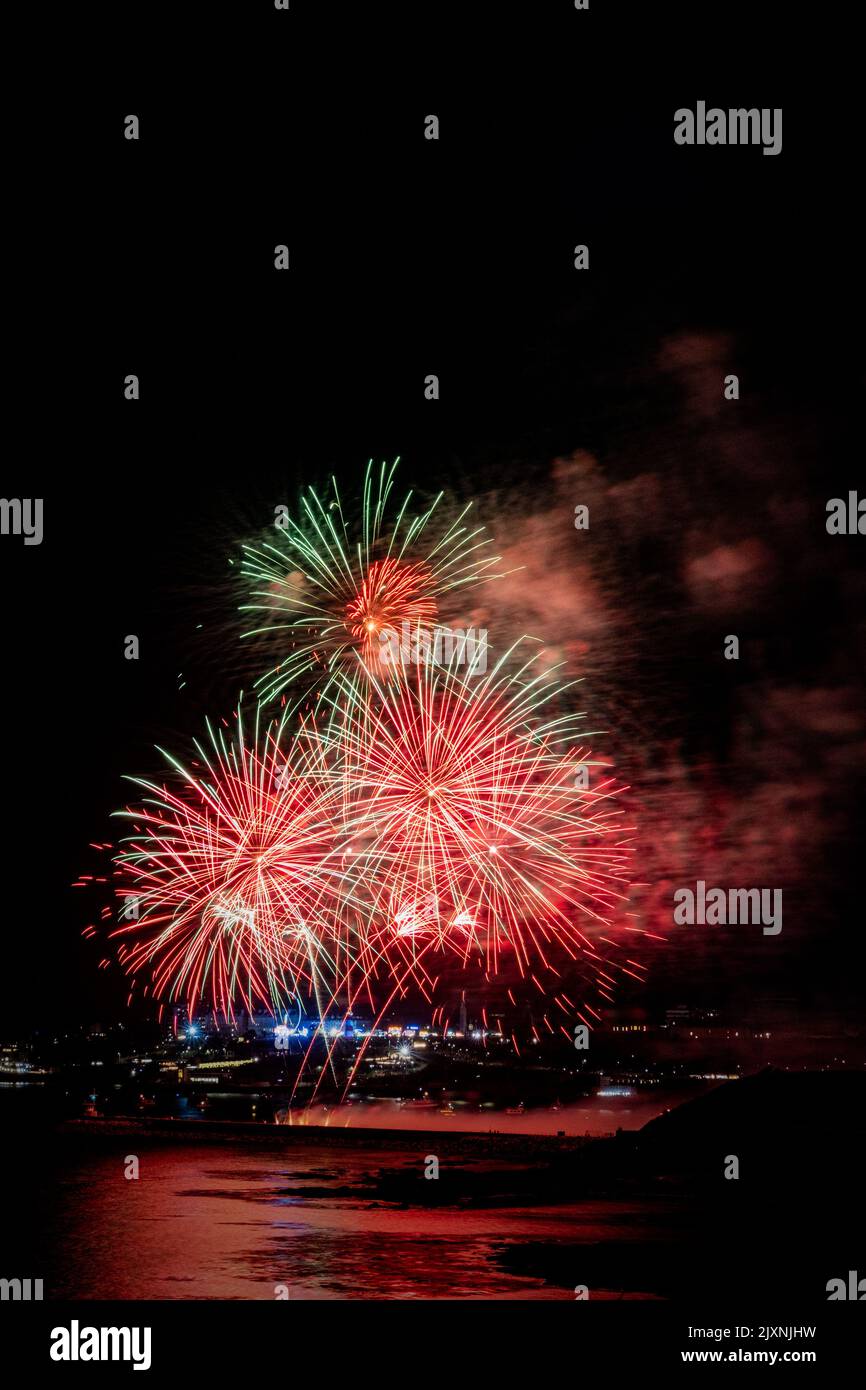 The mesmerizing view of colorful fireworks at the British firework ...