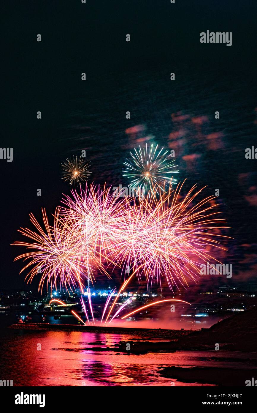 The mesmerizing view of colorful fireworks at the British firework ...