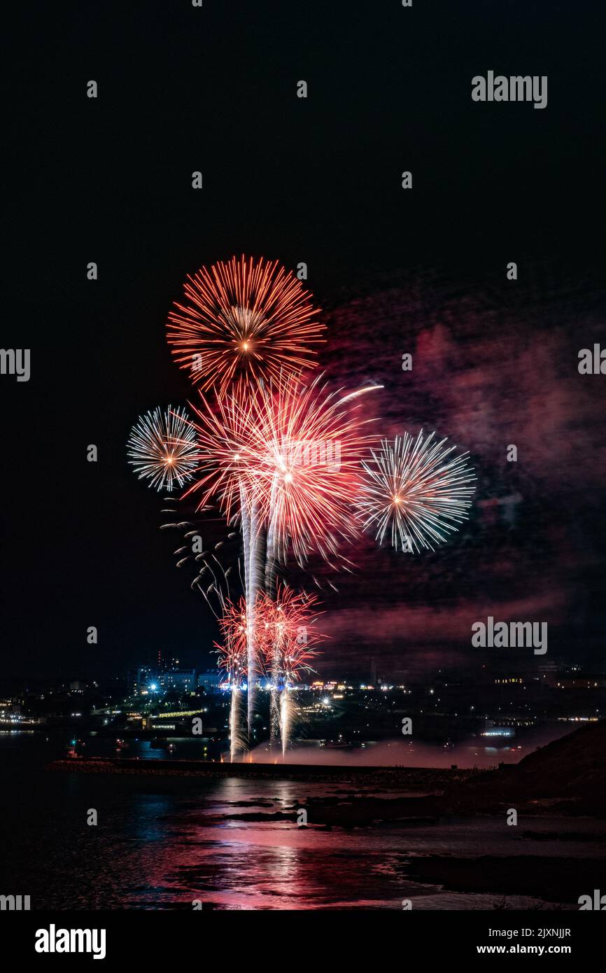 The mesmerizing view of colorful fireworks at the British firework ...