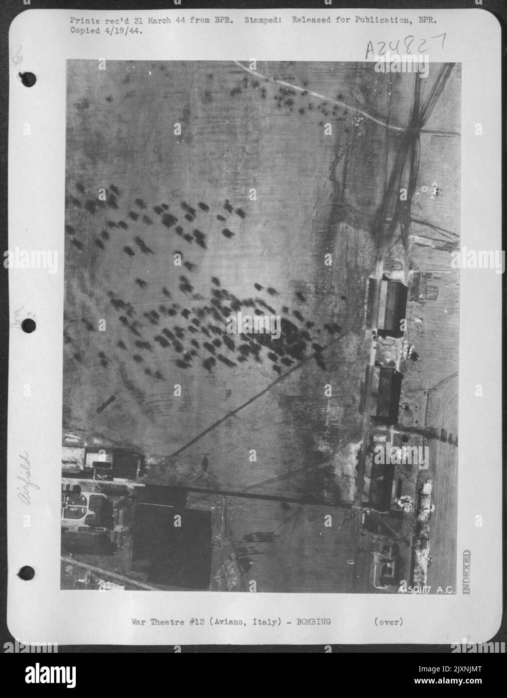 Bombs cover the important long-range bomber base of Aviano, Italy ...