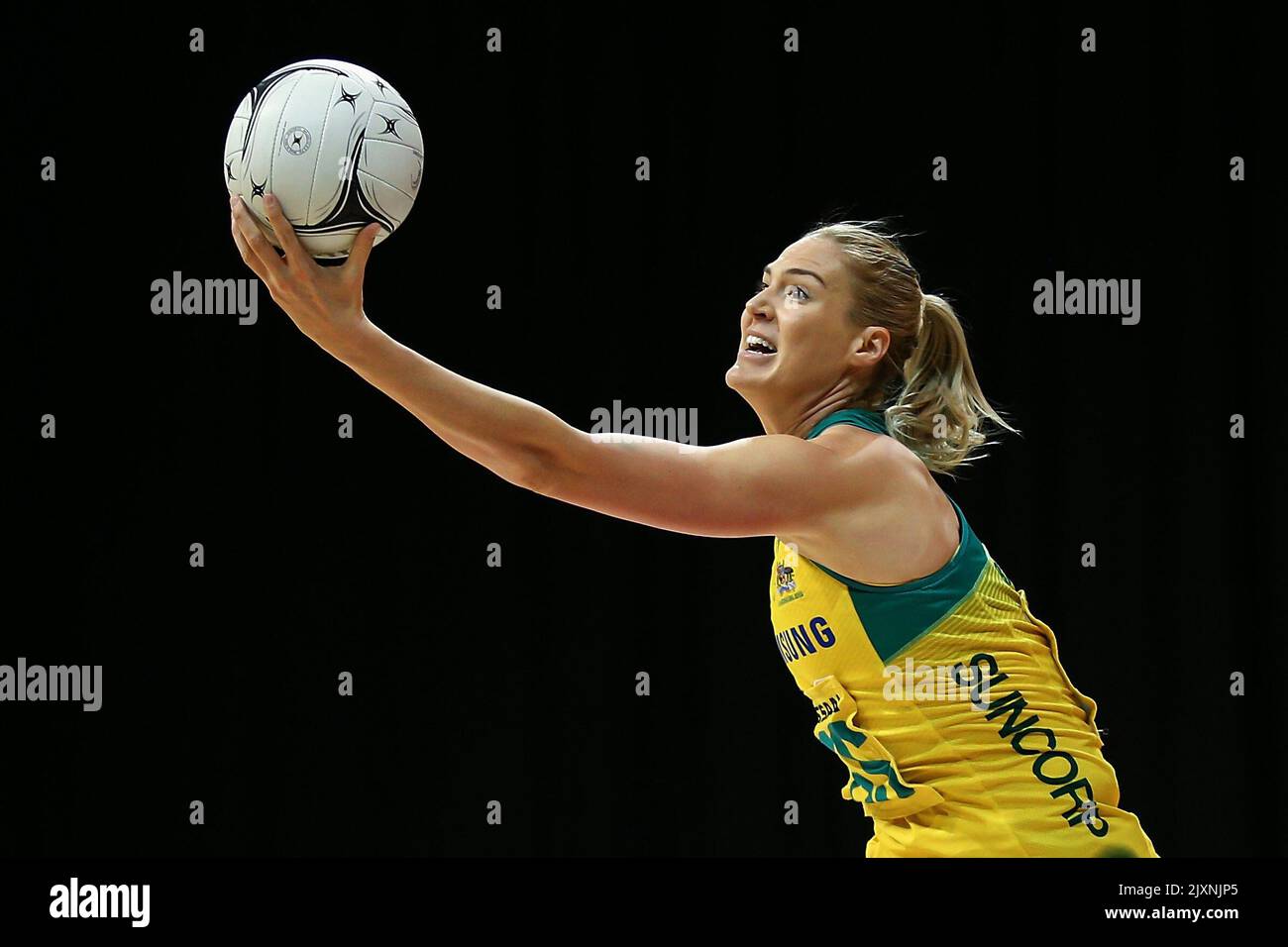 Captain Caitlin Bassett of Australia catches the ball during the ...