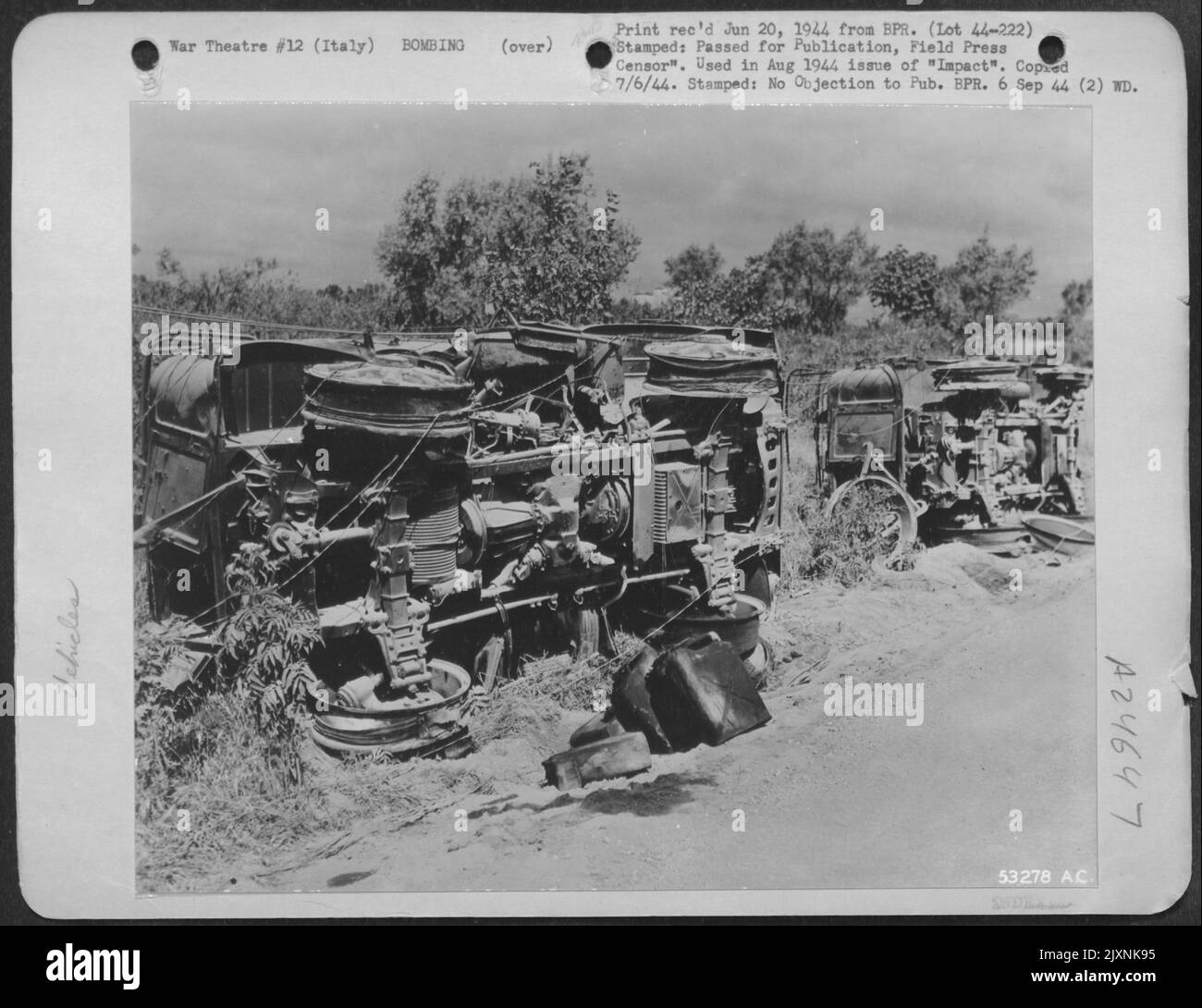 Low-level attack knocked off many German vehicles, Italy Stock Photo ...