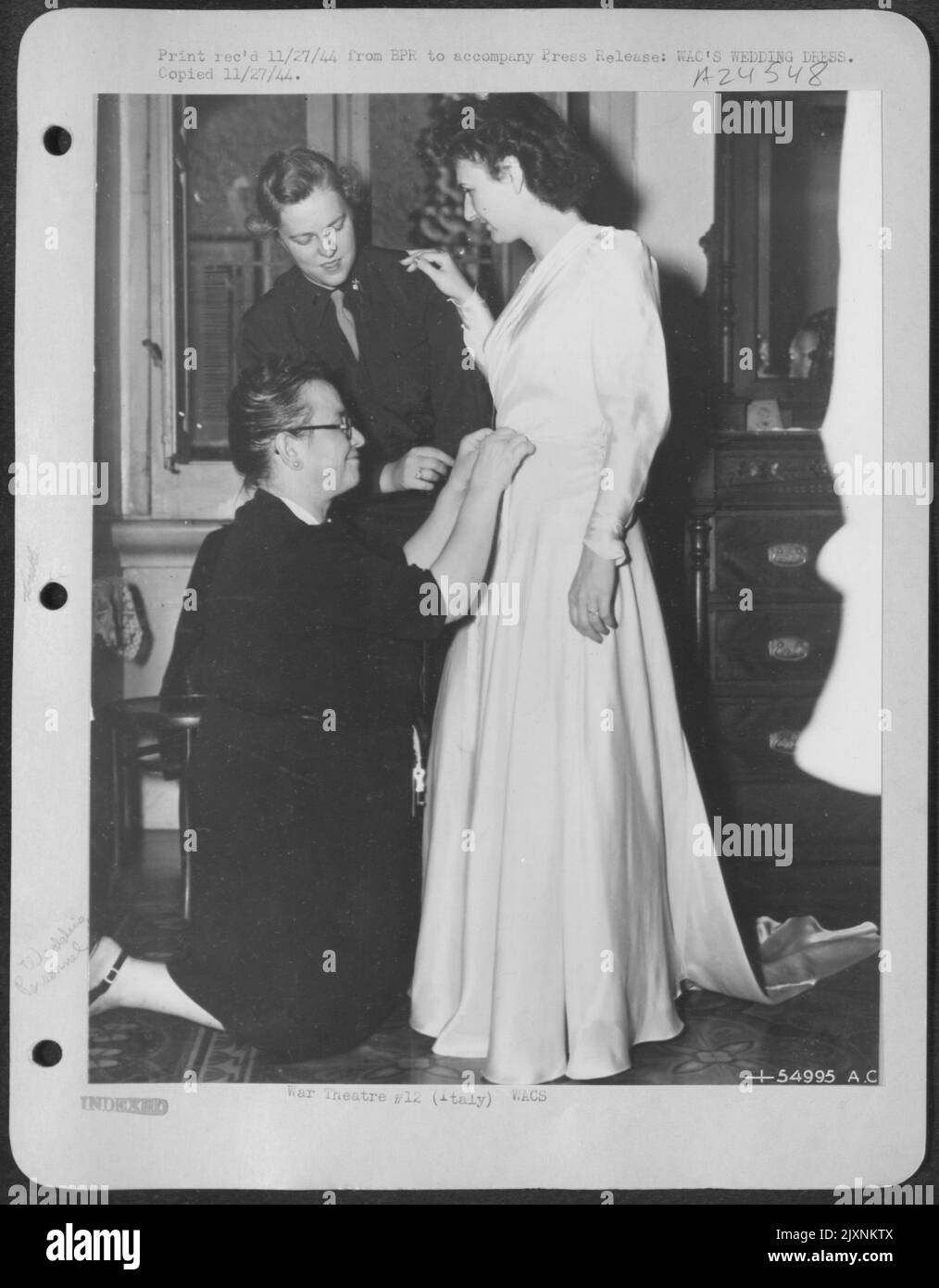 WAC'S WEDDING DRESS-In Bari, Italy, WAC, Lt. Grace A. Smith, 2130 S ...