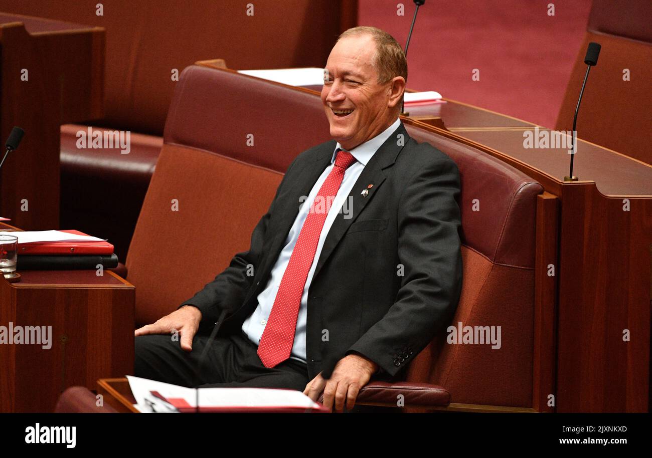 Katter's Australian Party Senator Fraser Anning speaks on Senator ...