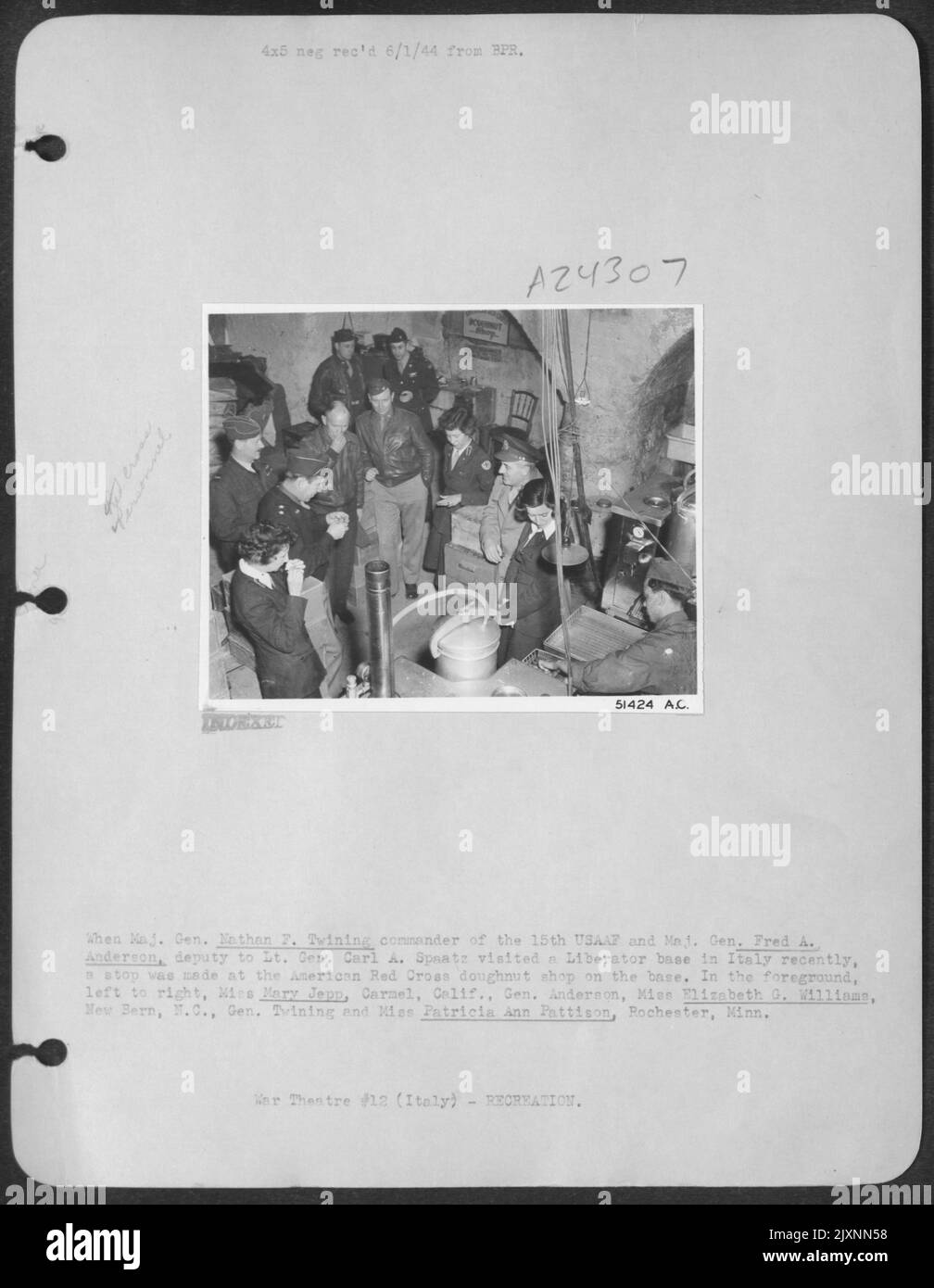 When Maj. Gen. Nathan F. Twining commander of the 15th USAAF and Maj ...