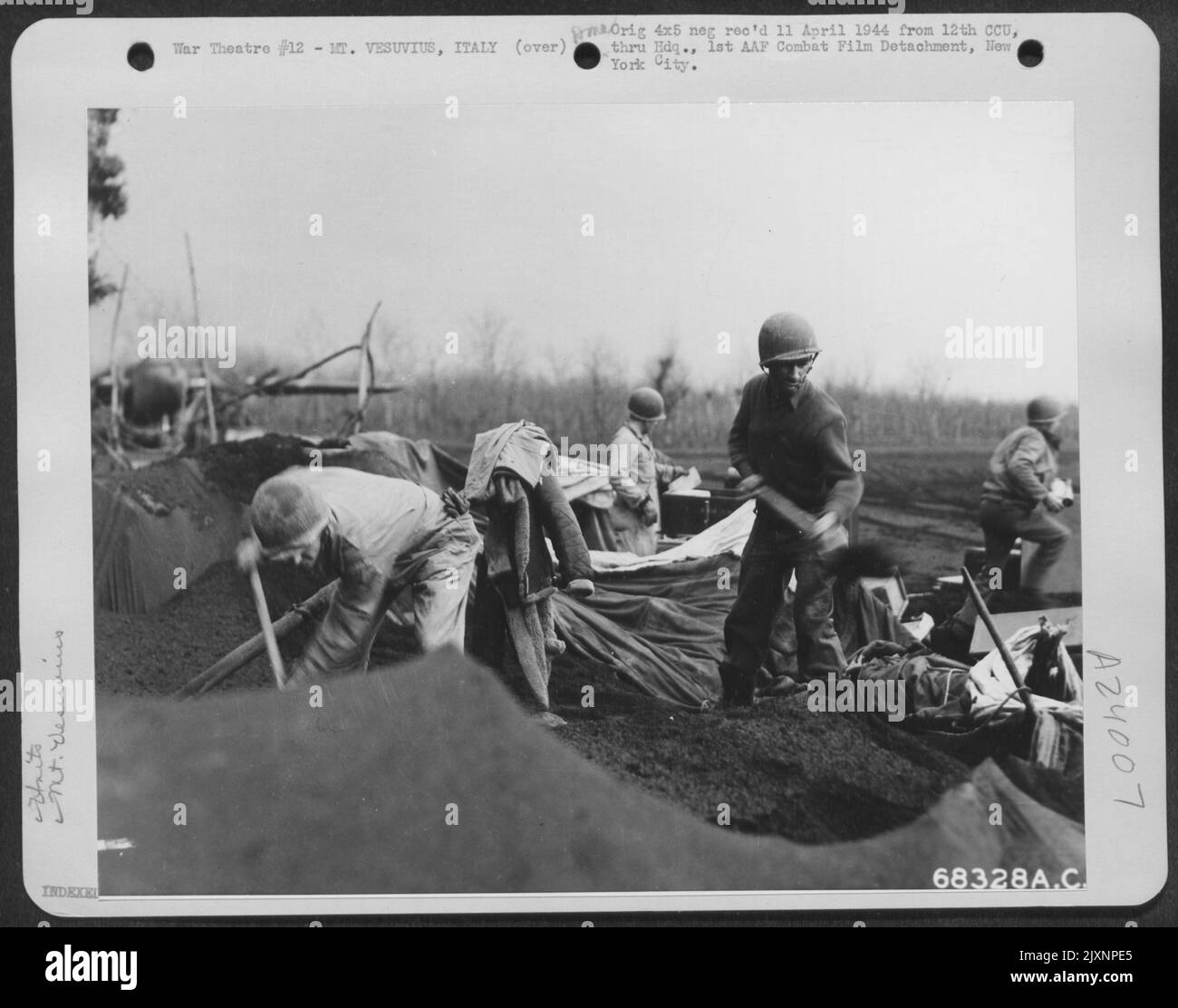 Personnel Of The 340Th Bomb Group Digging Out As The Storm Subsides ...