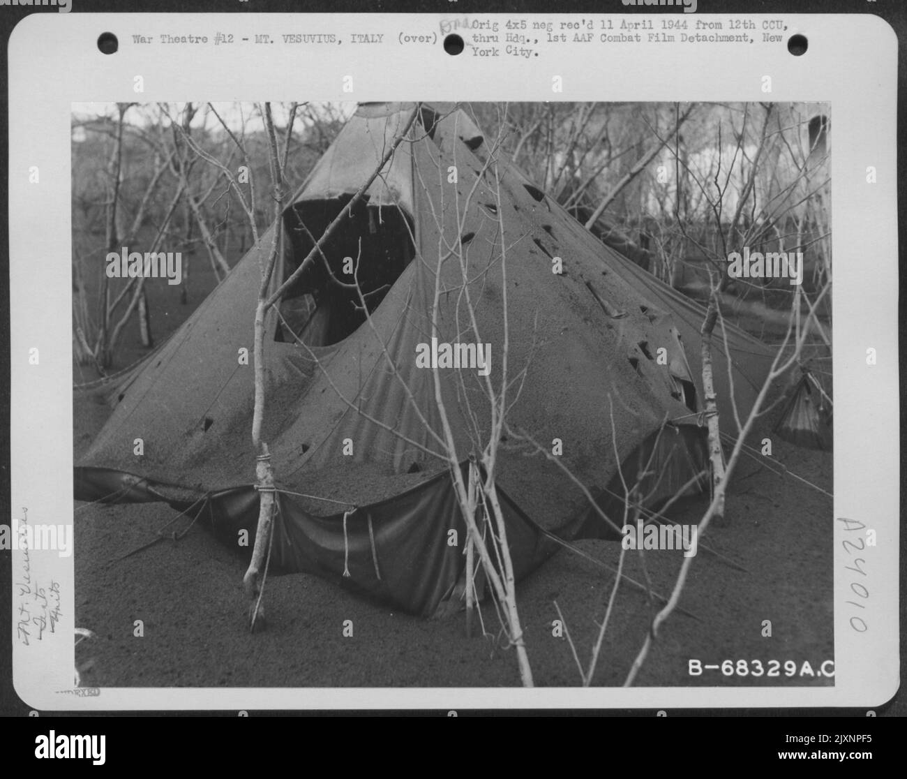 The Tent Was Badly Damaged By Ashes And Cinders Which Were Blown Down ...