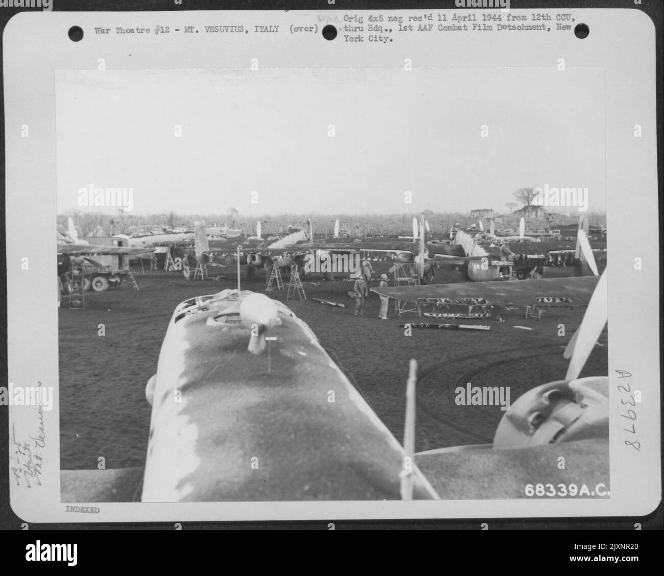 General View Of The Salvage Area Where Men Of The 340Th Bomb Group ...