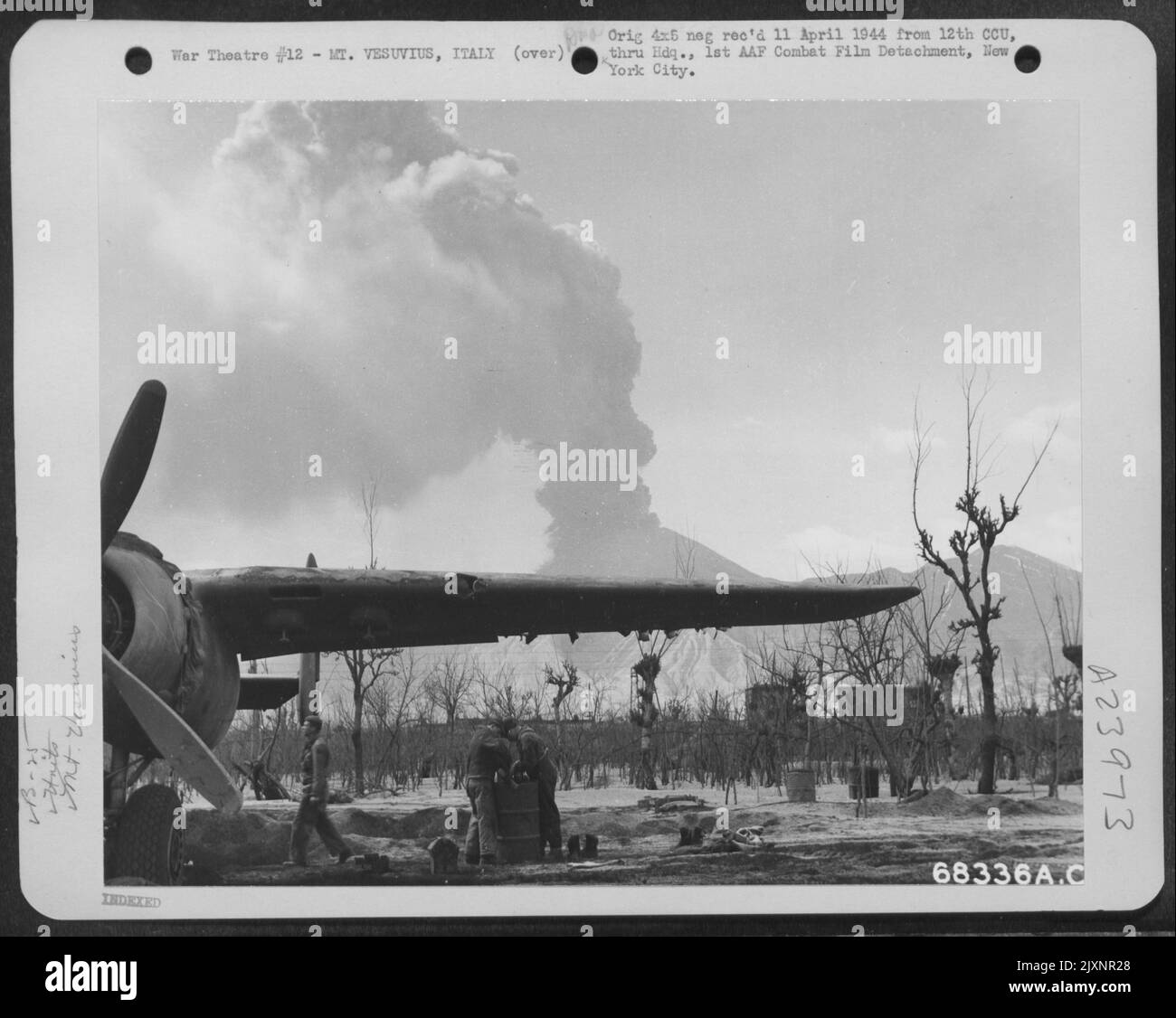 Damaged Wing Of A North American B-25 Of The 340Th Bomb Group Which Was ...