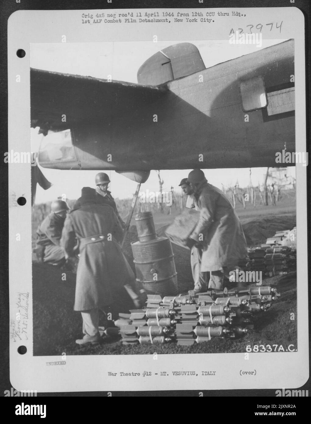 Men Of The 340Th Bomb Group Jack Up The Tail Of A North American B-25 ...
