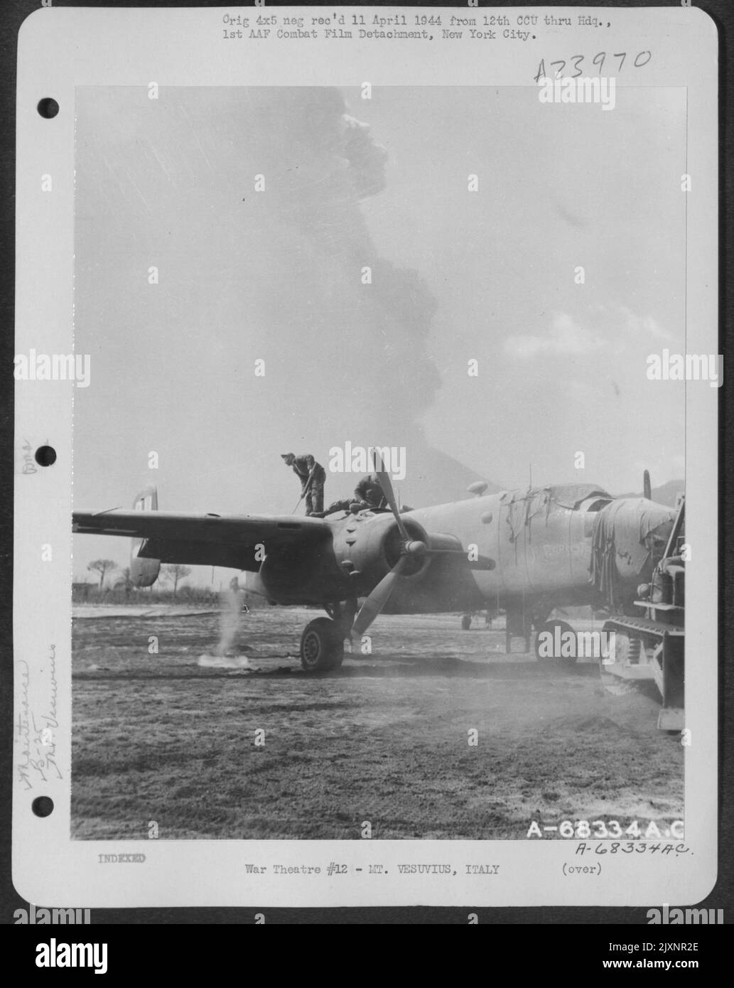 Crew Member Cleaning The Ashes And Cinders Off The Wing Of A North ...