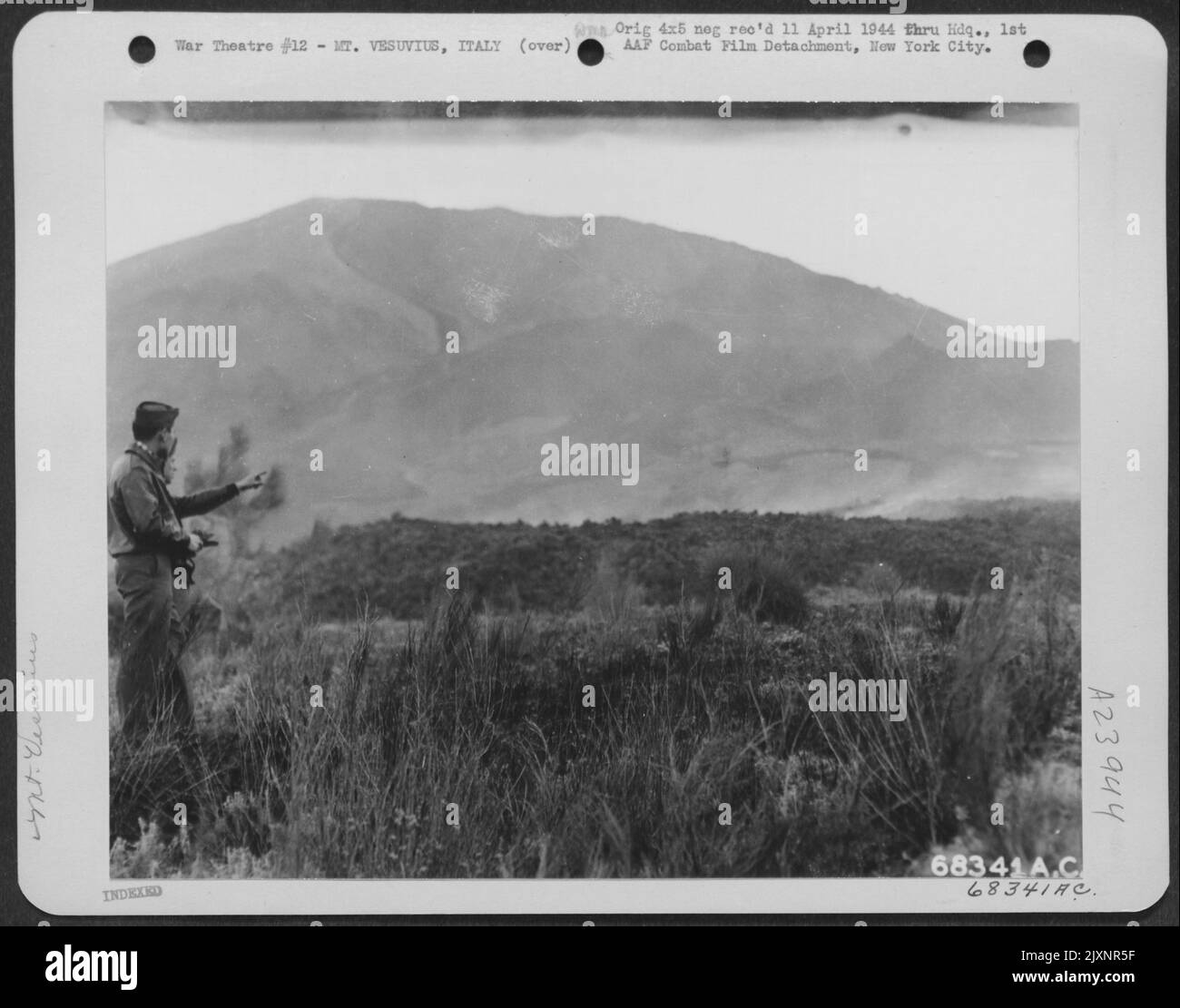 Side View Of Mt. Vesuvius During The Eruption On 23 March 1944. The ...