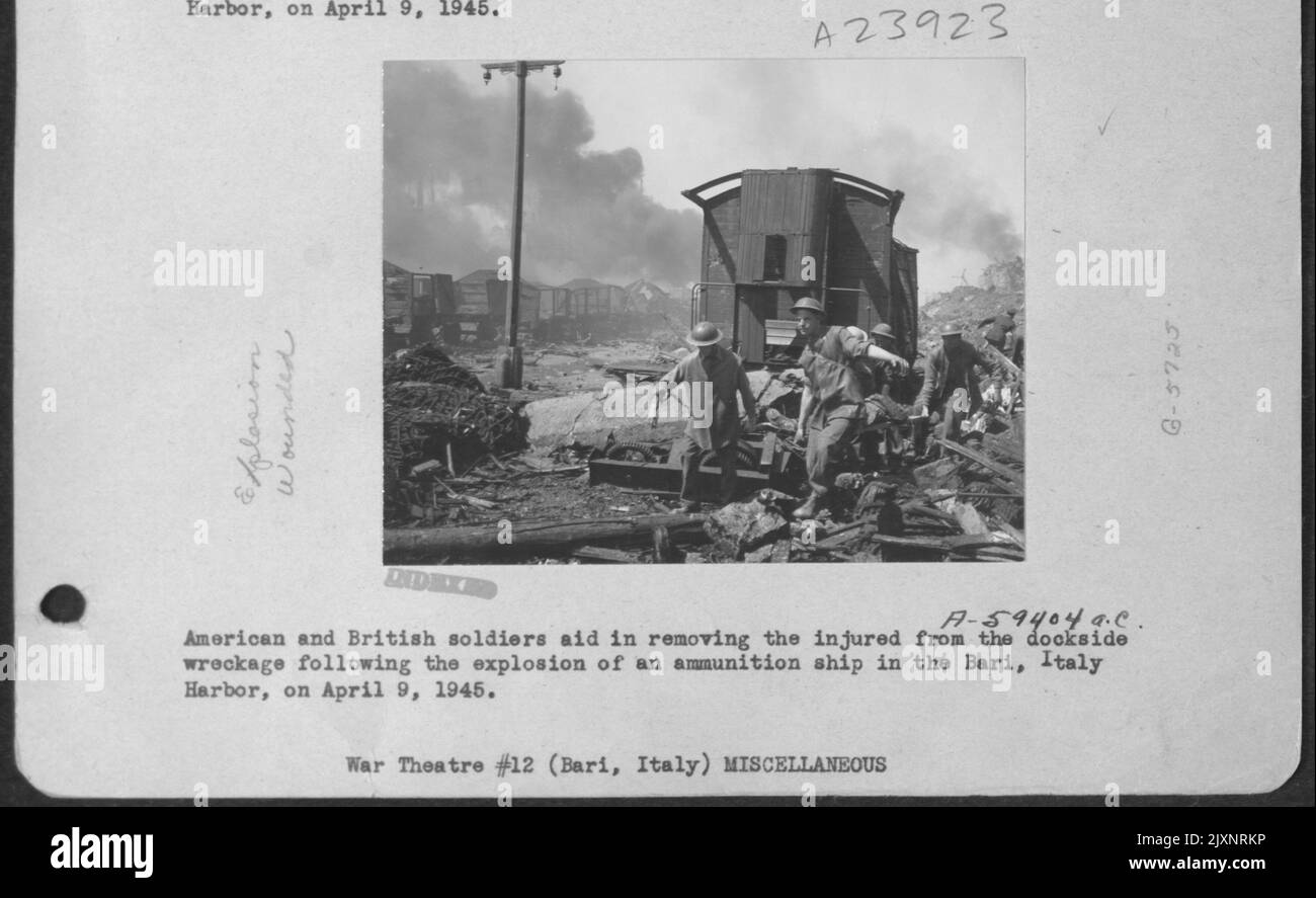 American And British Soliders Aid In Removing The Injured From The ...
