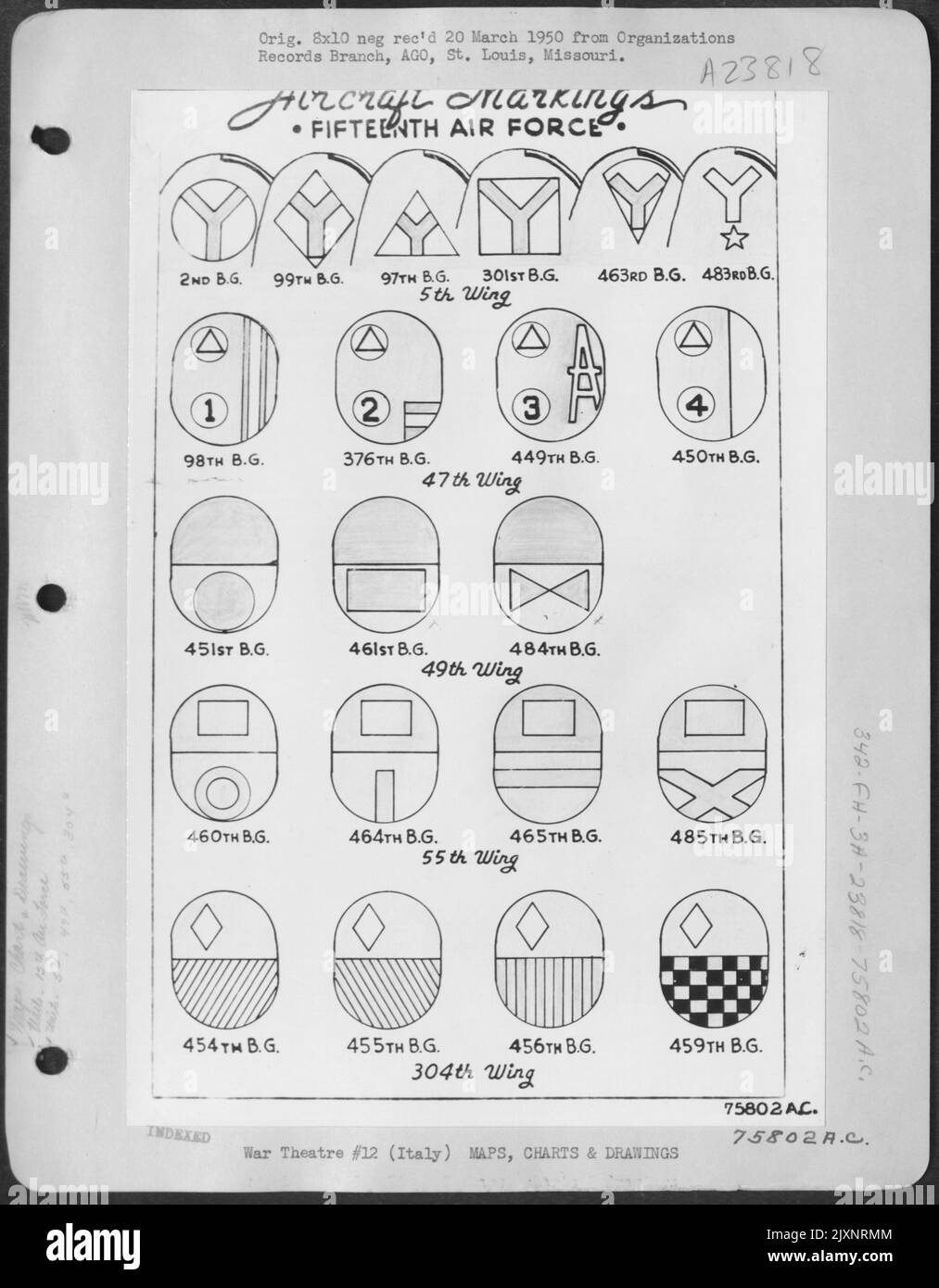 Aircraft Markings Of Planes Of The 15Th Air Force Stock Photo - Alamy