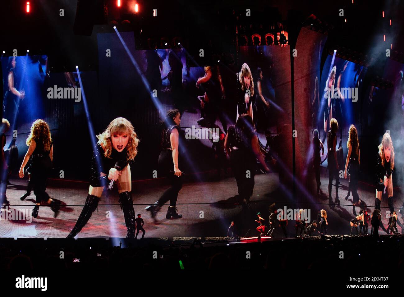 Pop singer-songwriter Taylor Swift is seen onstage during a live ...