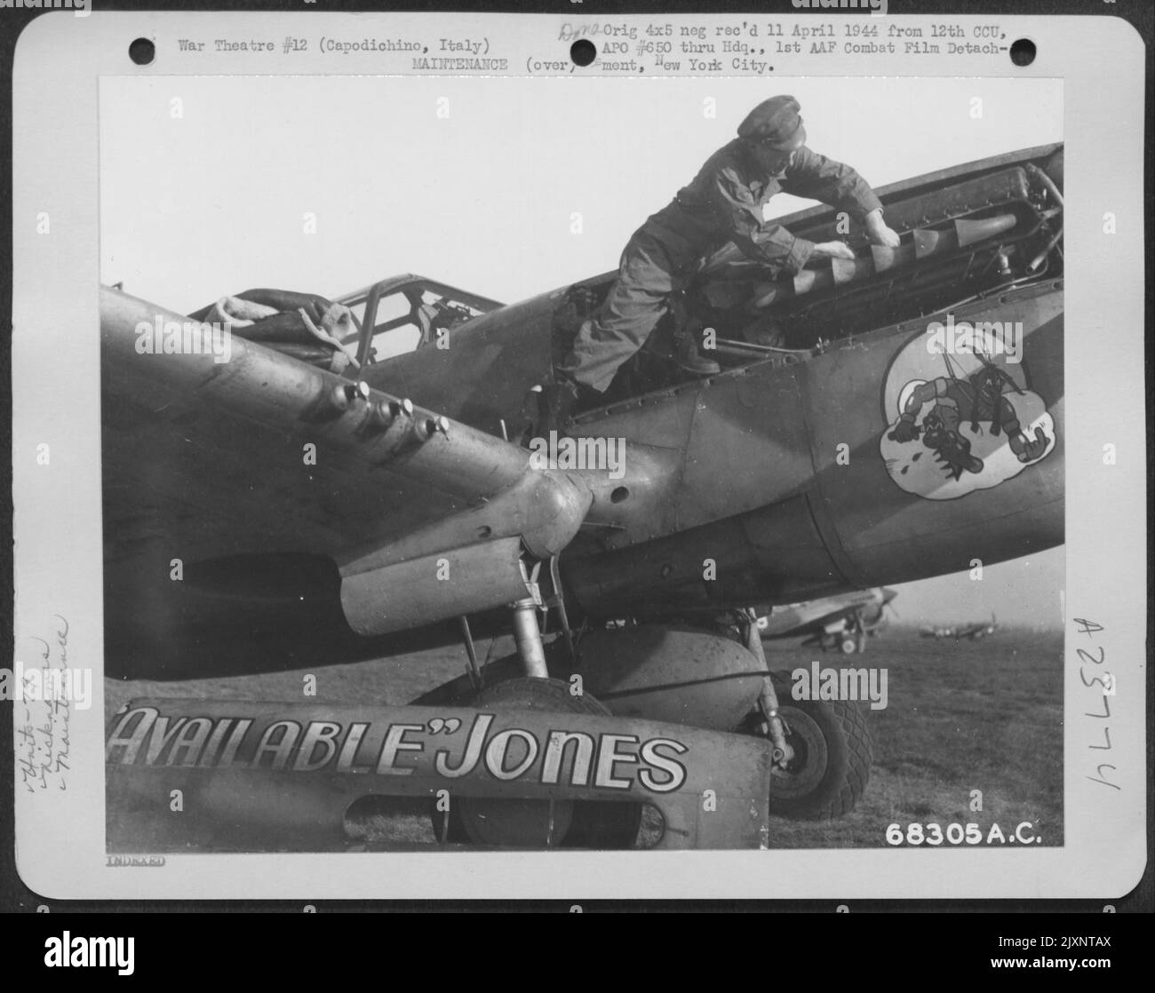 Crew Chief Repairing The Engine Of The Curtiss P-40 Warhawk 'Available ...