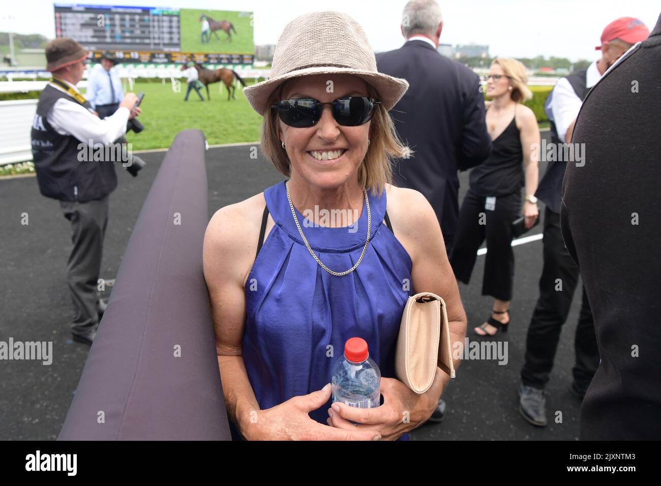 Trainer Michelle Fleming is seen in the mounting yard after The Lion ...