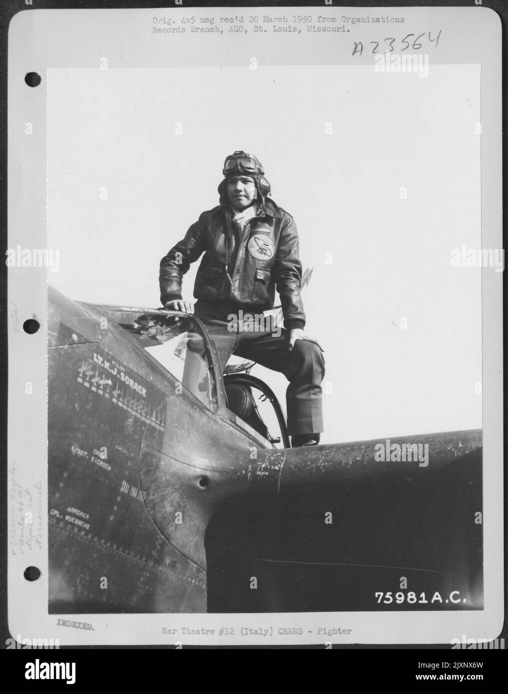Lt. K.J. Sorack Of The 94Th Fighter Squadron, 1St Fighter Group Poses ...