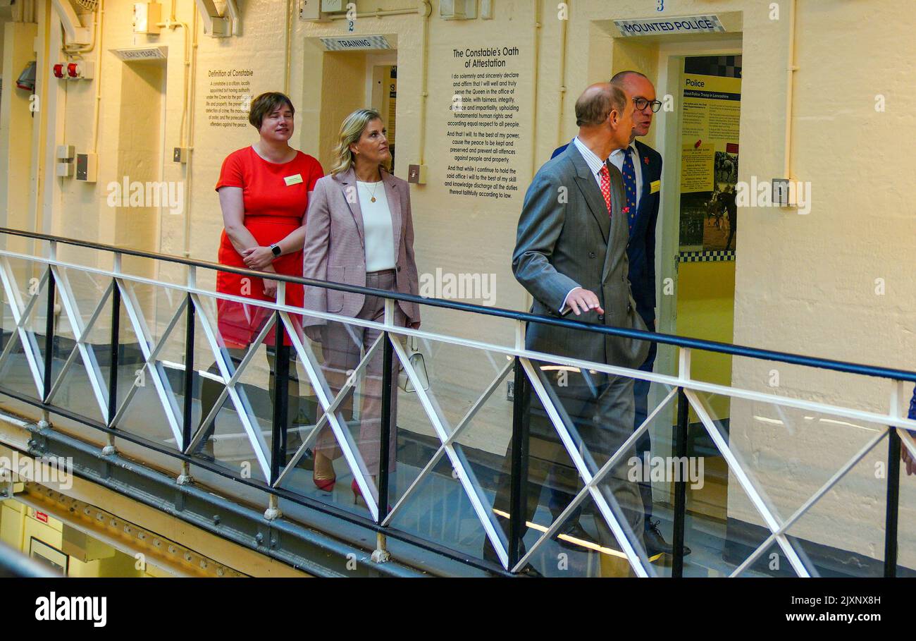 The Earl and Countess of Wessex walk around the former HMP Lancaster ...