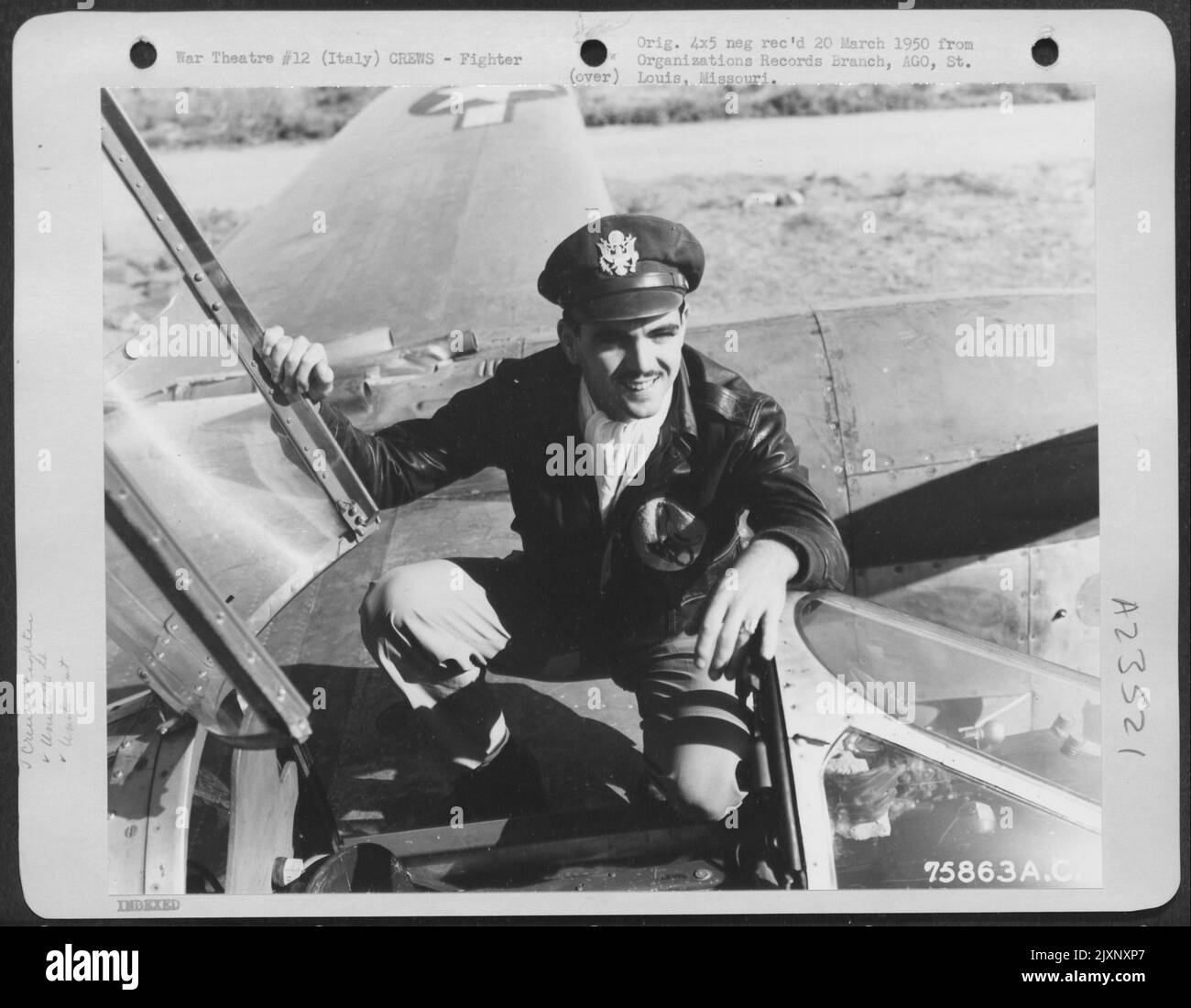 A Pilot Of The 94Th Fighter Squadron, 1St Fighter Group, On The Wing Of ...