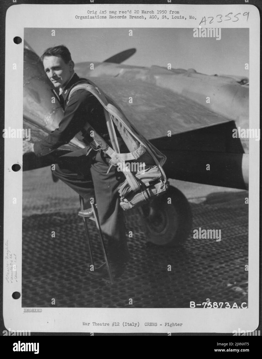 A Pilot Of The 94Th Fighter Squadron, 1St Fighter Group, Climbs Into ...