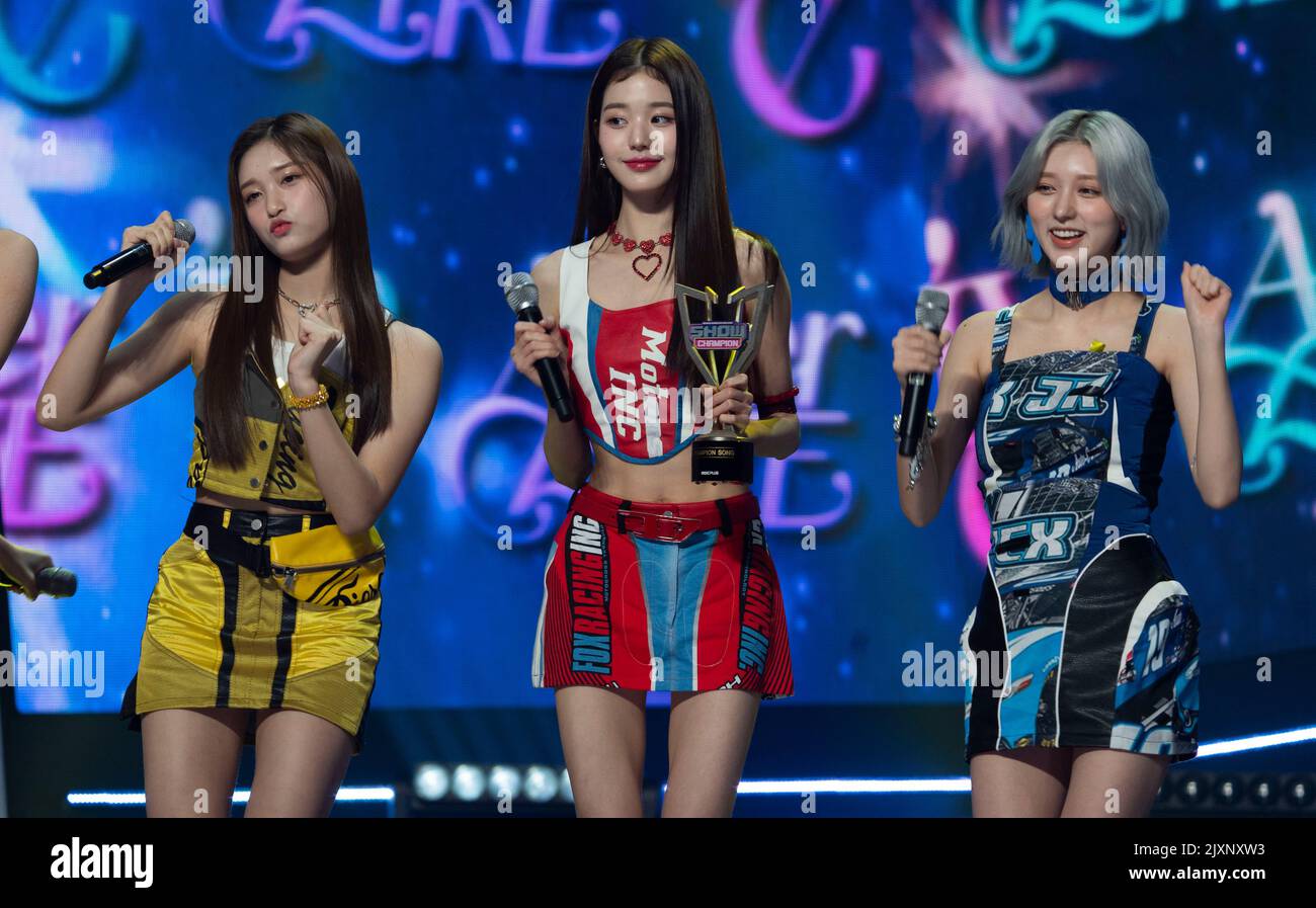 Seoul, South Korea. 07th Sep, 2022. South Korean K-Pop girl group IVE, performs on the stage ...