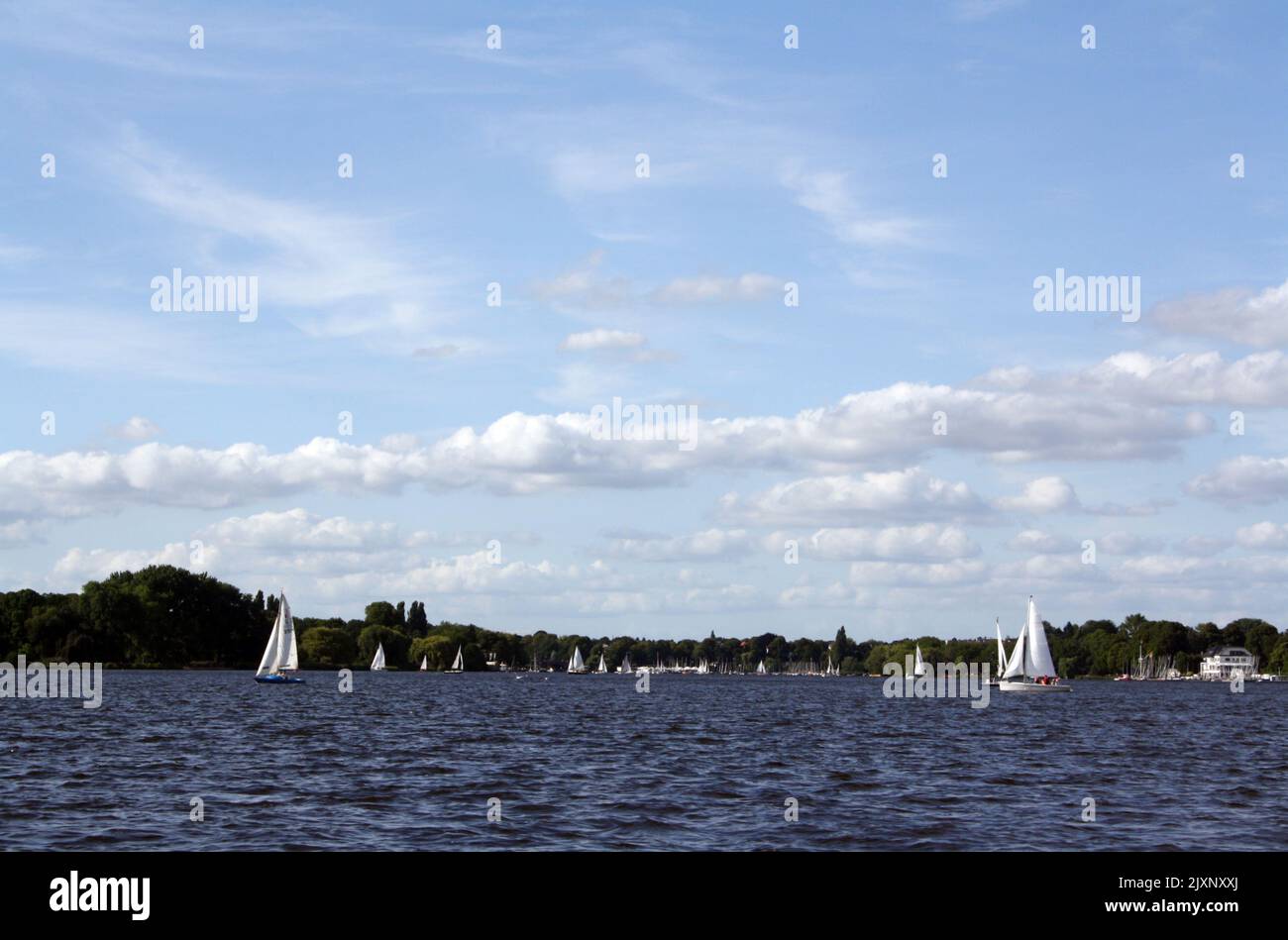 Alster tour by boat in Hamburg, Germany Stock Photo - Alamy