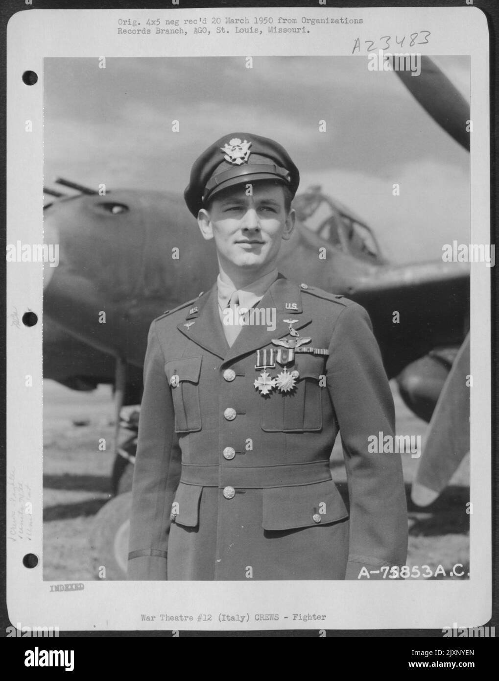 A Pilot Of The 94Th Fighter Squadron, 1St Fighter Group, Poses By His ...
