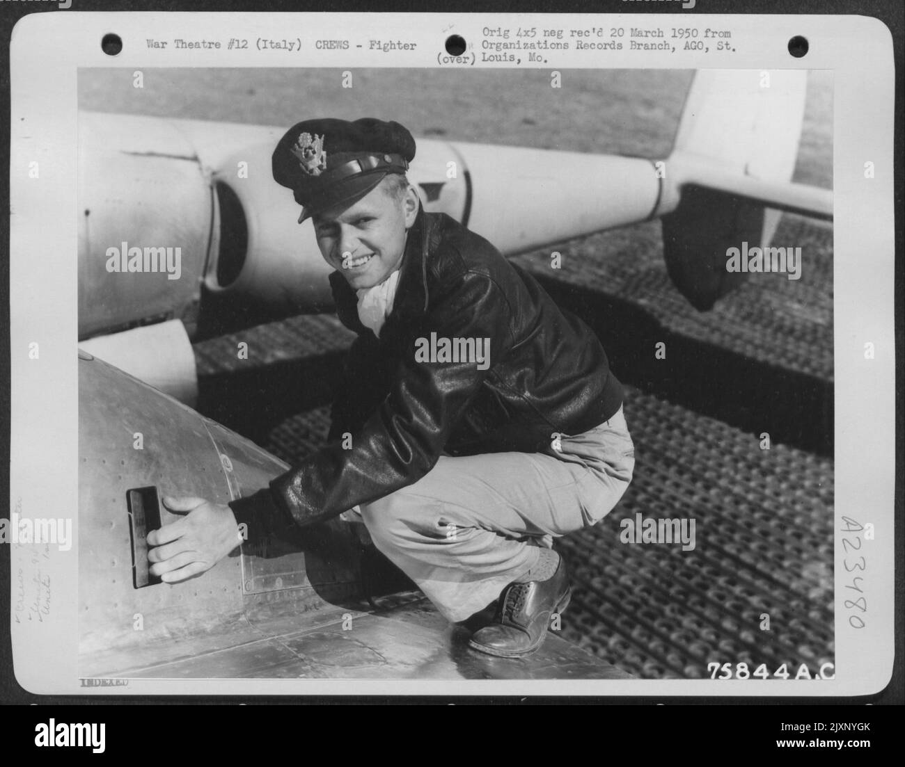 A Pilot Of The 94Th Fighter Squadron, 1St Fighter Group, Poses By His ...