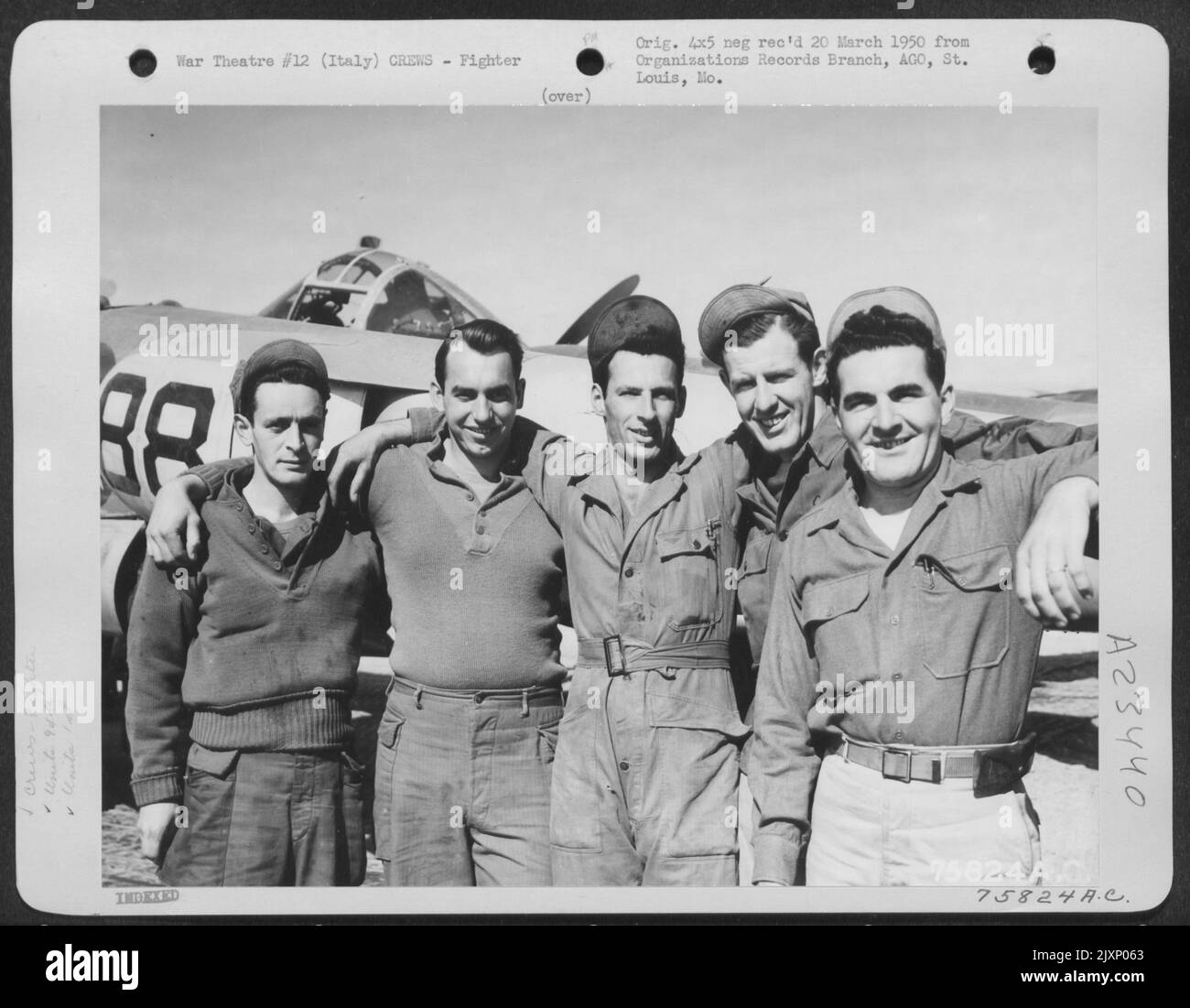 Ground Crew Of The 94Th Fighter Squadron, 1St Fighter Group, Pose ...
