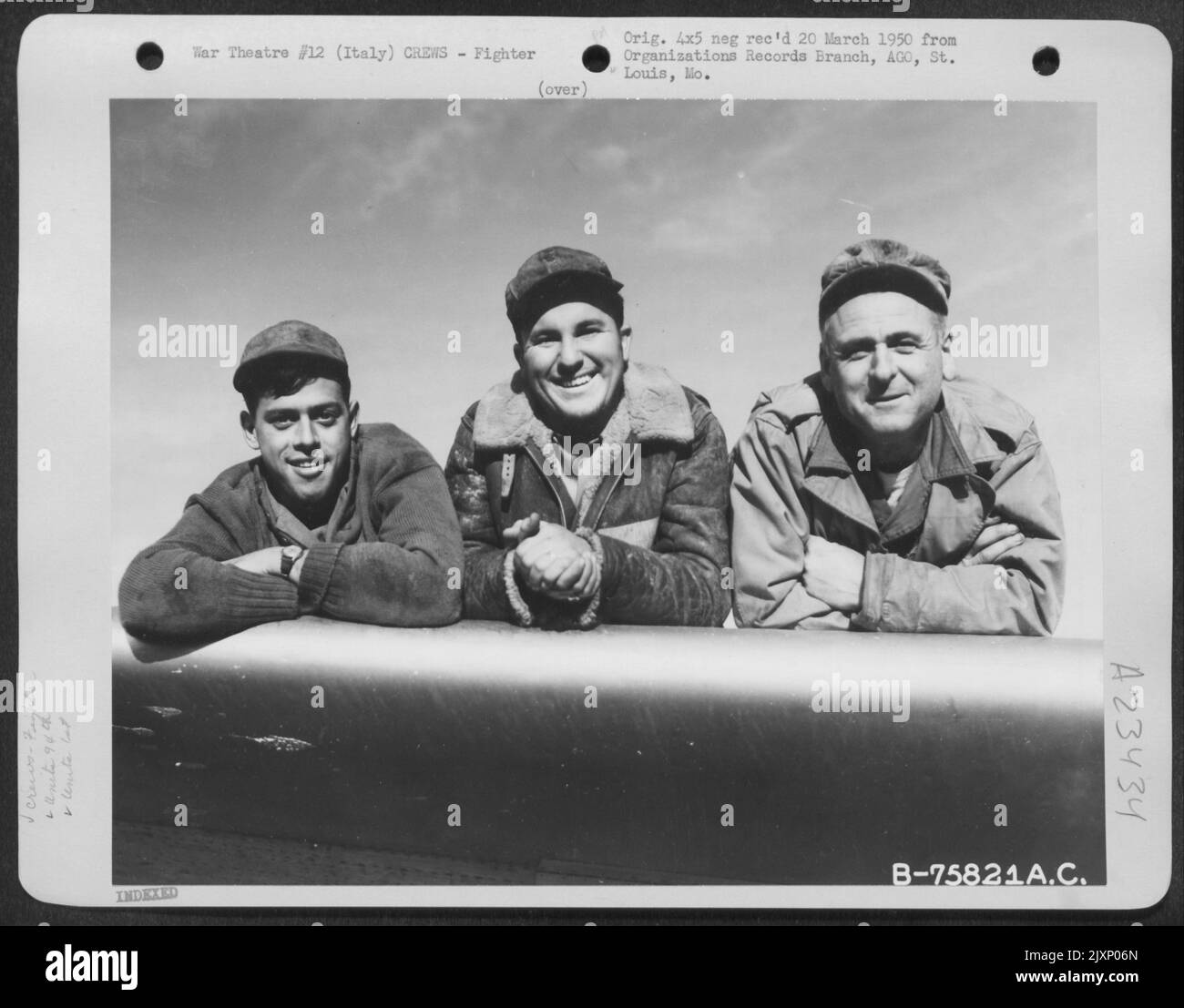 Ground Crew Of The 94Th Fs, 1St Fg, Pose On Their Lockheed P-38 ...