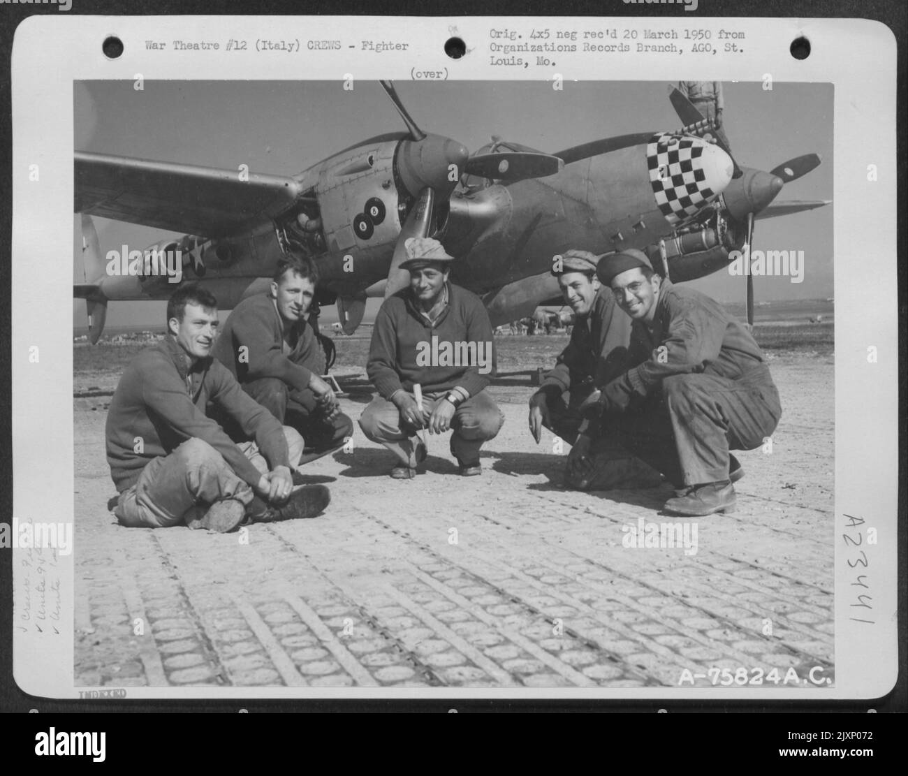 Ground Crew Of The 94Th Fighter Squadron, 1St Fighter Group, Pose ...