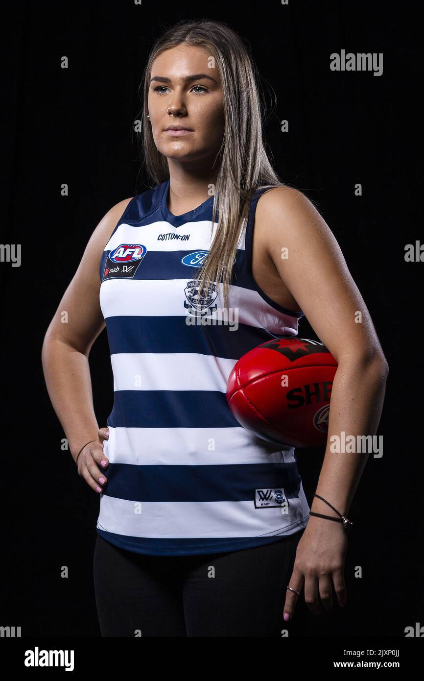 Rebecca Webster of the Cats poses for a photograph during the 2018 AFLW ...