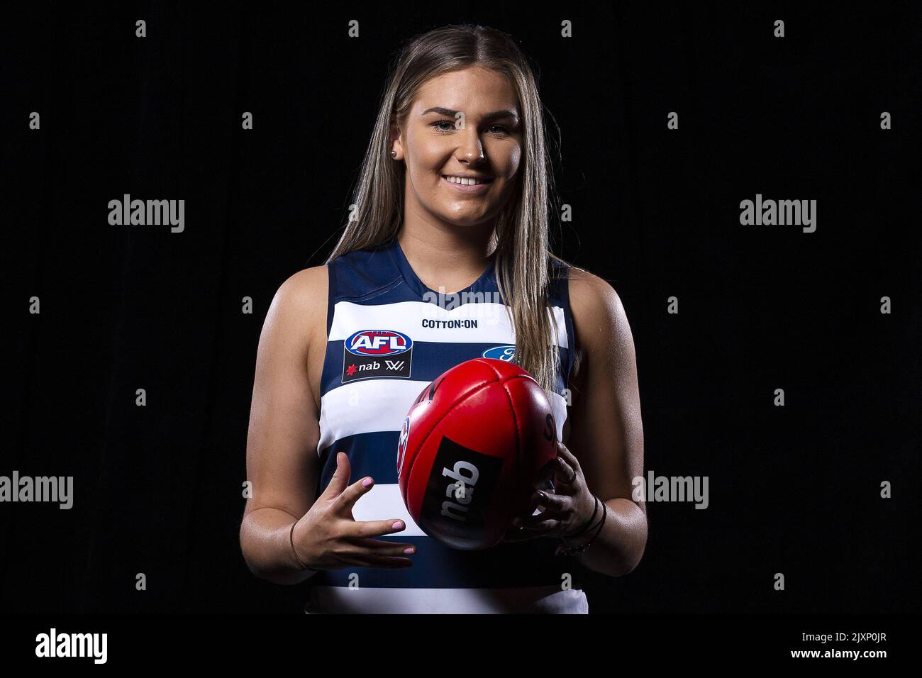 Rebecca Webster of the Cats poses for a photograph during the 2018 AFLW ...