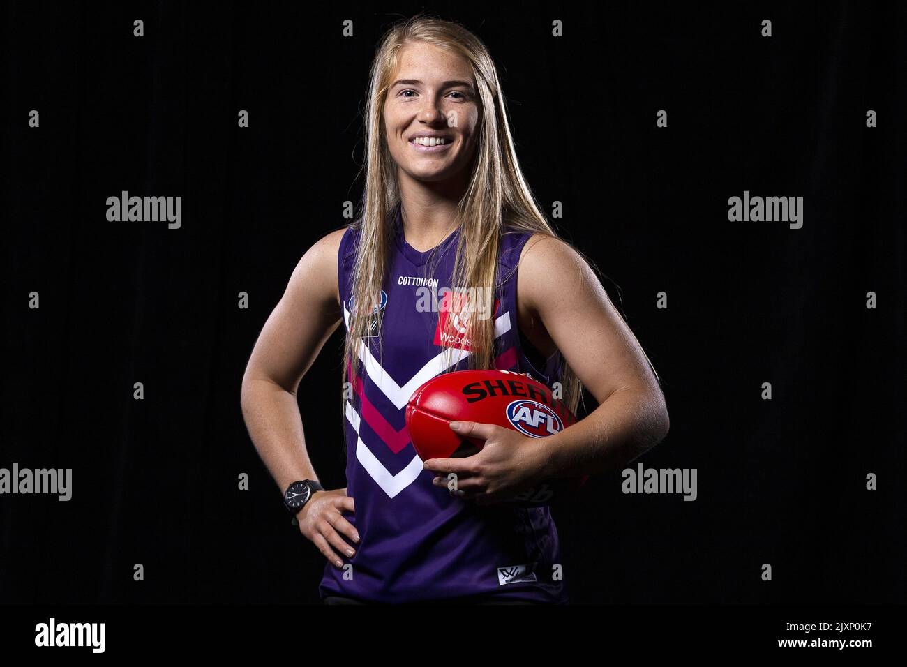 Jasmin Stewart of the Dockers poses for a photograph during the 2018 ...