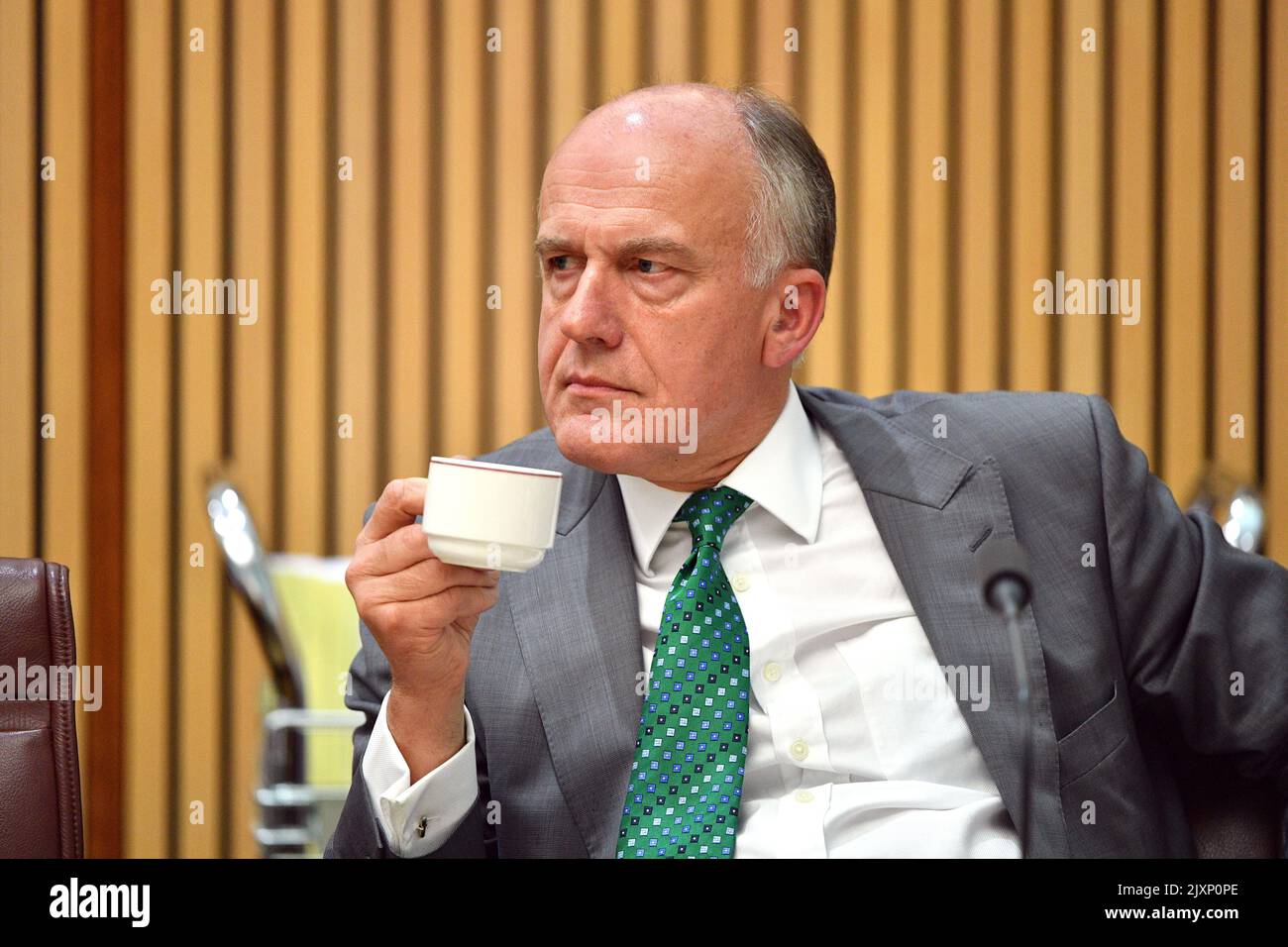 Liberal senator Eric Abetz appears at a Senate estimates hearing at ...