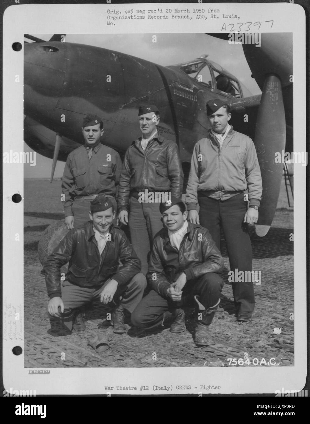 Posing Beside A Lockheed P-38 Lightning Are 5 Officers Of The 94Th Fs ...