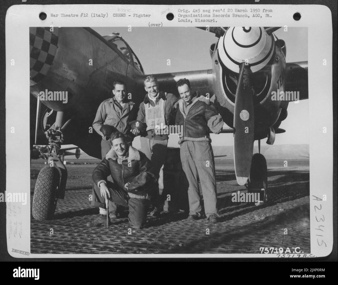 A Pilot And His Ground Crew Of The 94Th Fs, 1St Fg, Pose Beside Their ...