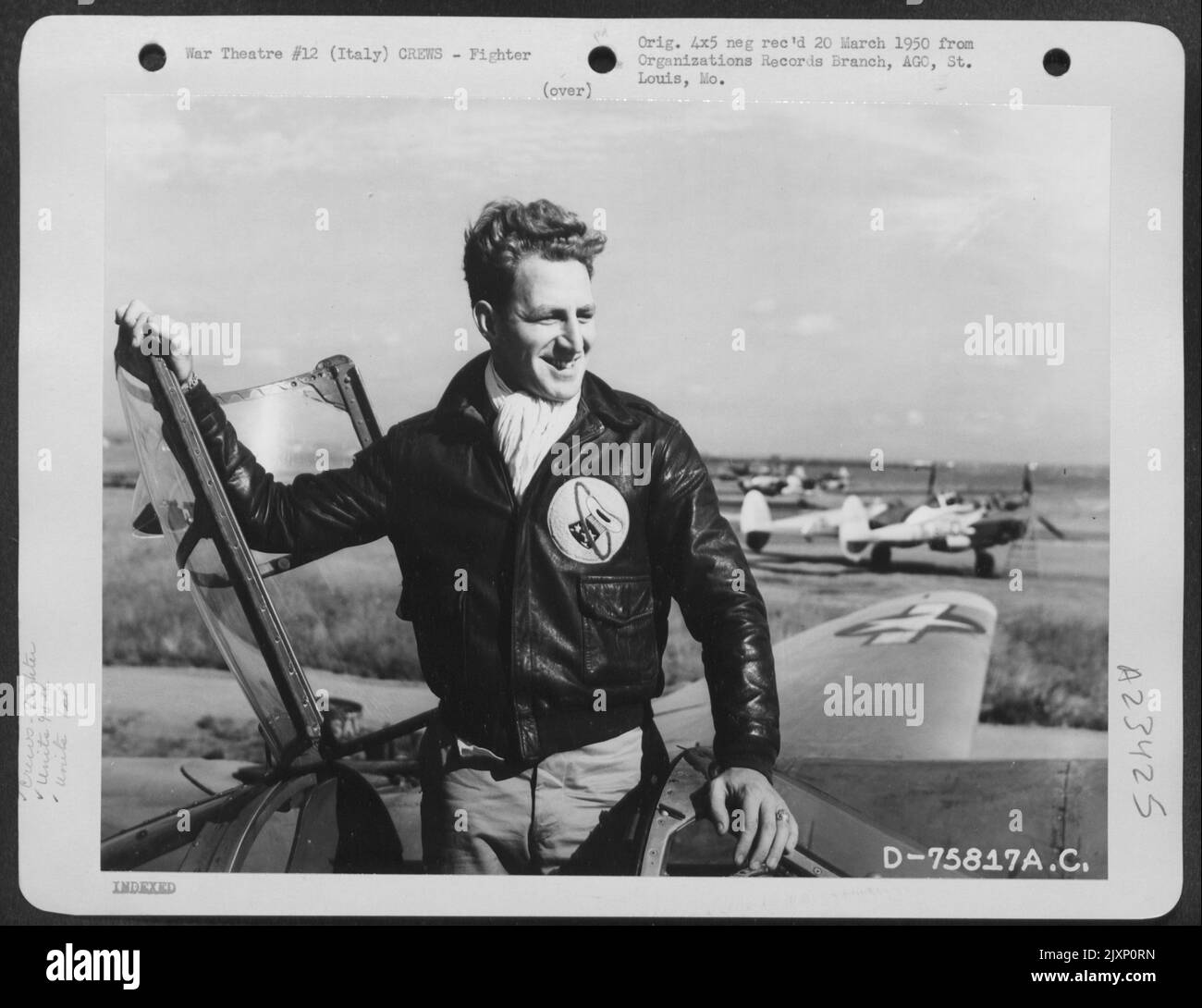 Pilot Of The 94Th Fs, 1St Fg, Poses On His Lockheed P-38 Lightning At ...