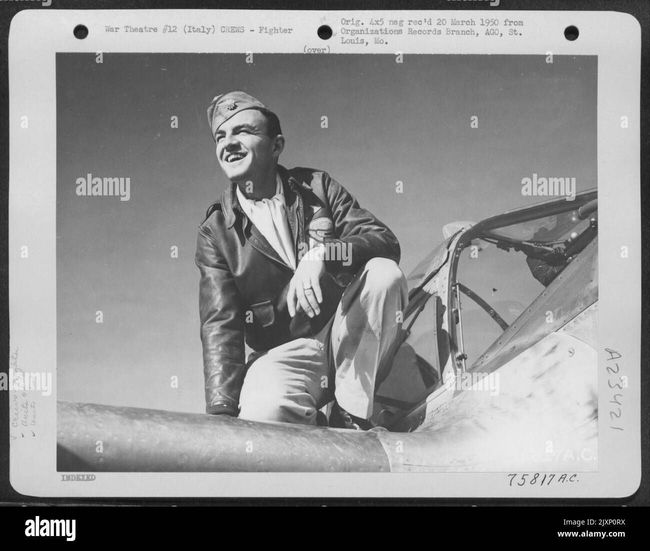 Pilot Of The 94Th Fs, 1St Fg, Poses On His Lockheed P-38 Lightning At ...