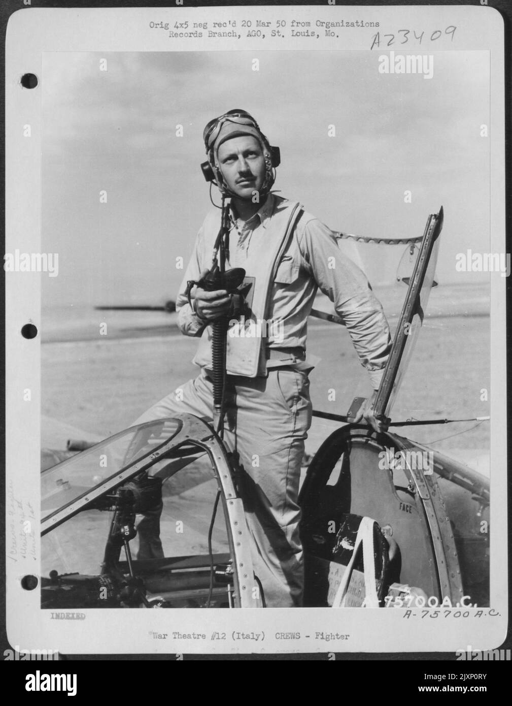 A Fighter Pilot Of The 94Th Fs, 1St Fg, Steps Out Of The Cockpit Of His ...