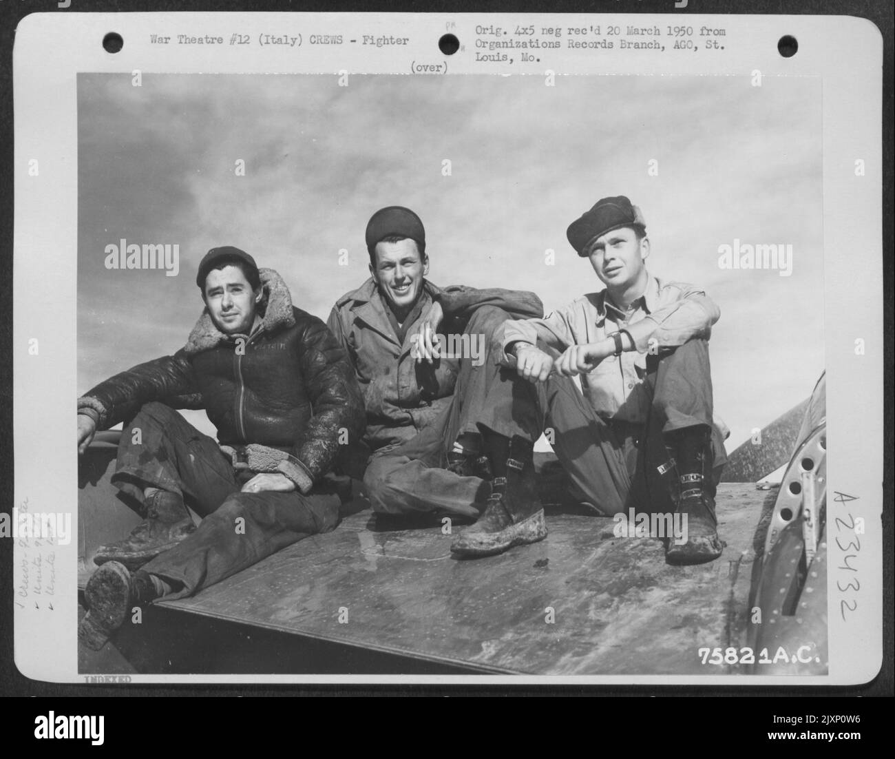 Ground Crew Of The 94Th Fs, 1St Fg, Pose On Their Lockheed P-38 ...