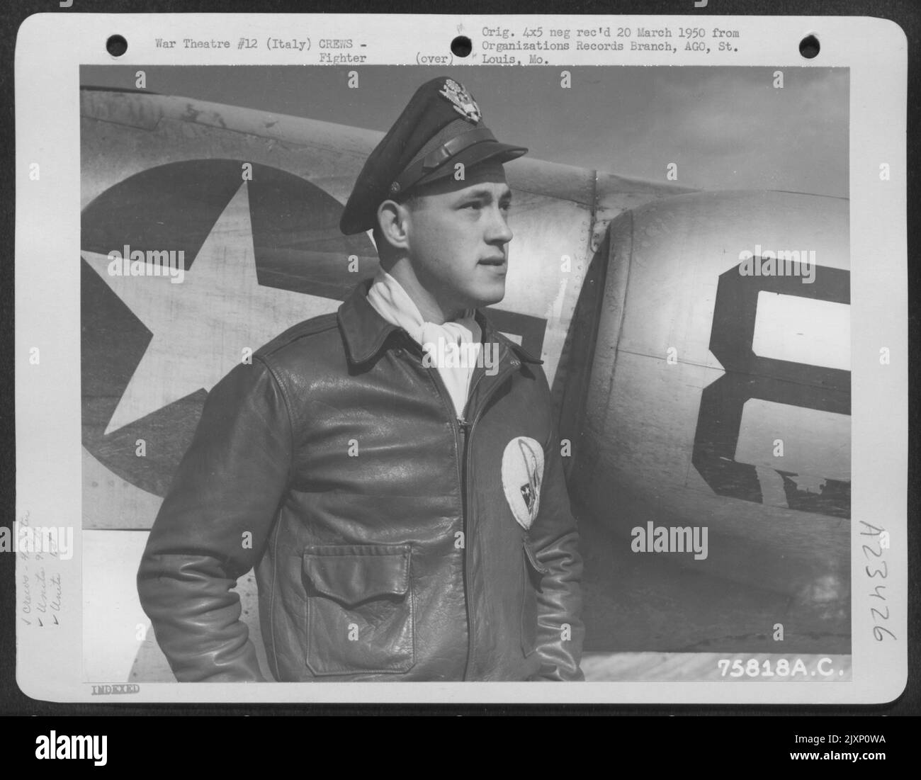 Pilot Of The 94Th Fs, 1St Fg, Poses On His Lockheed P-38 Lightning At ...