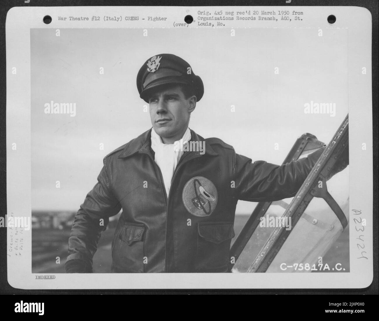 Pilot Of The 94Th Fs, 1St Fg, Poses On His Lockheed P-38 Lightning At ...