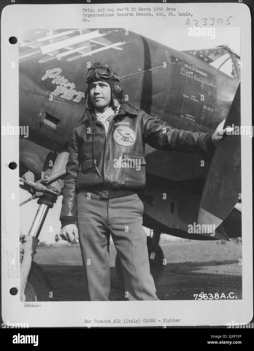 Lt. Jacobson Of The 94Th Fs, 1St Fg Stands Beside His Lockheed P-38 ...