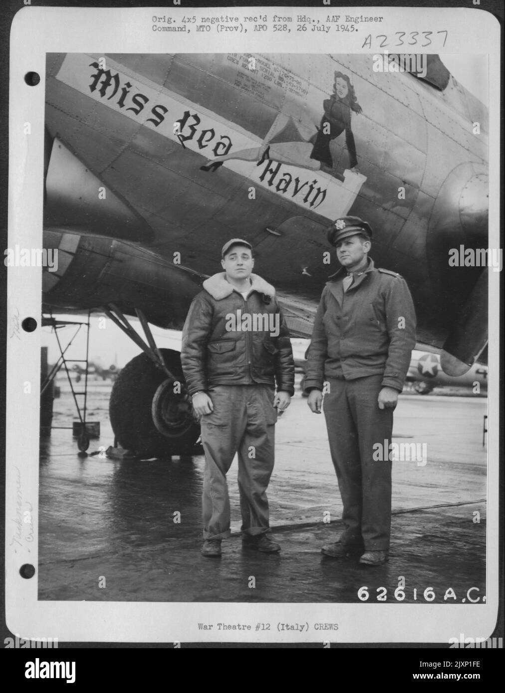 Crew Members Of The Boeing B-17 "Flying Fortress" 'Miss Bea Havin ...