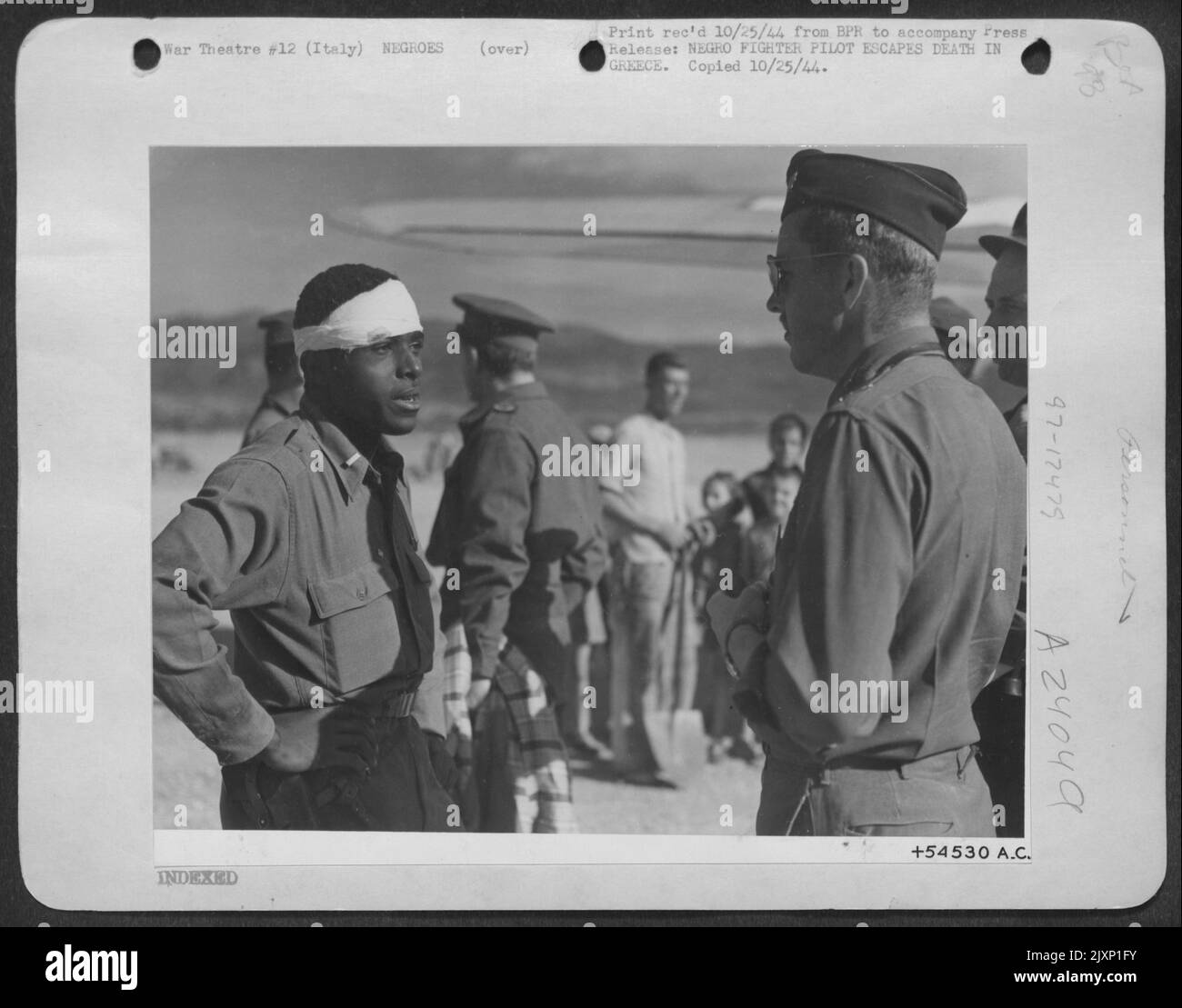 ITALY-Lt. Andrew D. Marshall, Bristol, Va., pilot in a Negro fighter ...