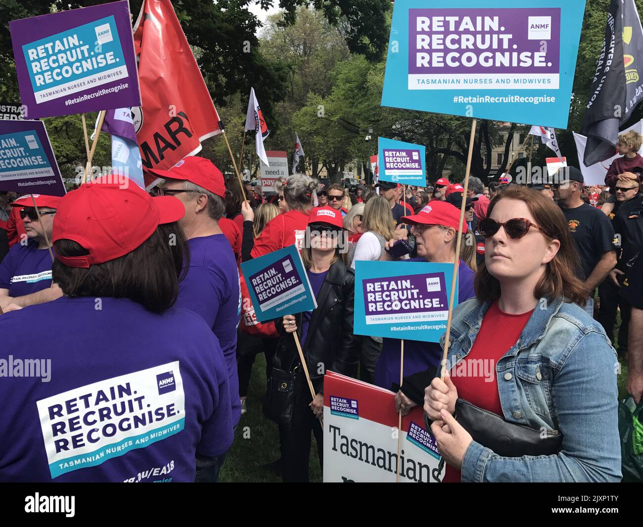 Teachers, firefighters, nurses and other public sector staff are seen ...