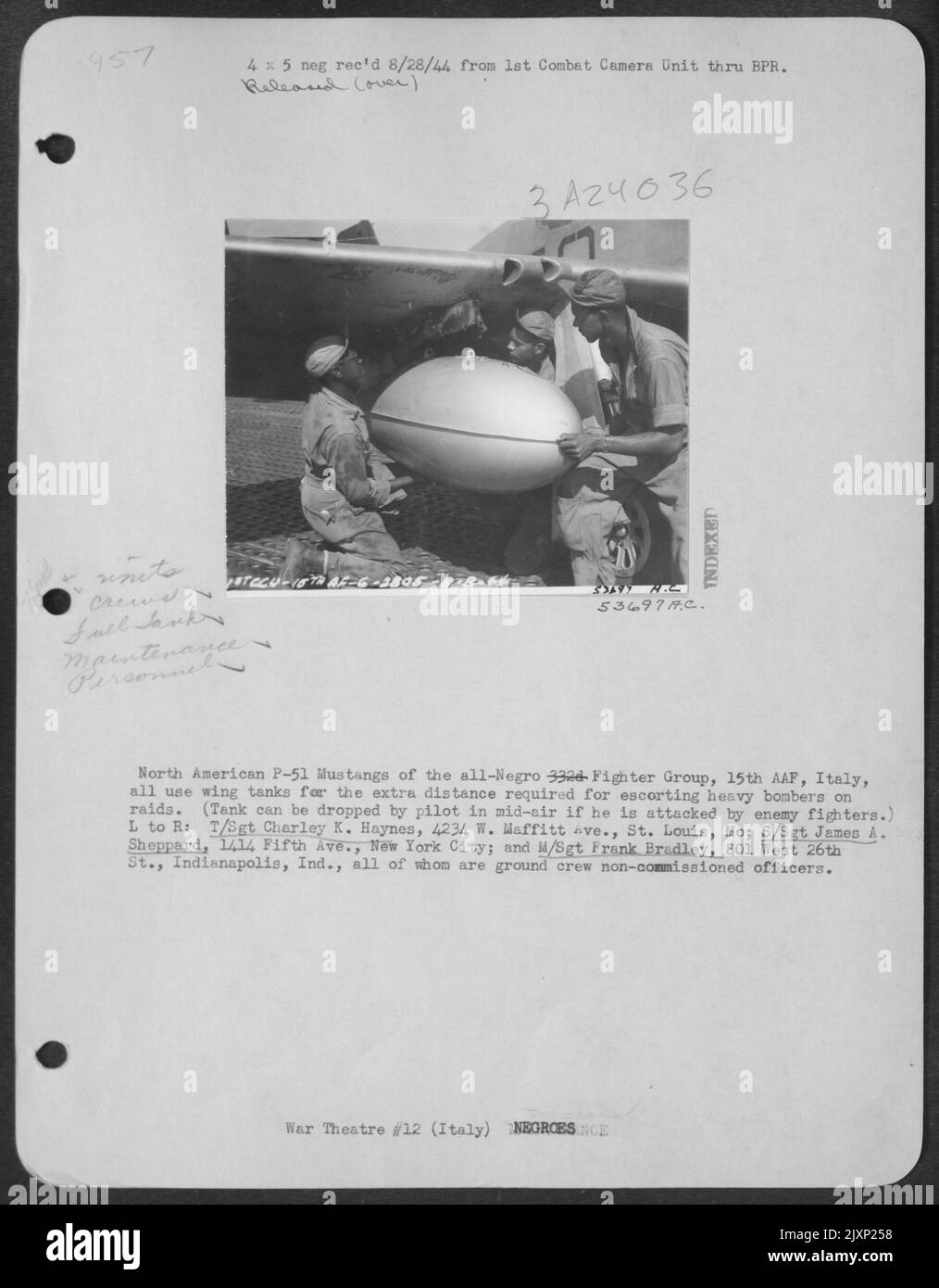 North American P-51 Mustangs of the all-Negro Fighter Group, 15th AAF ...