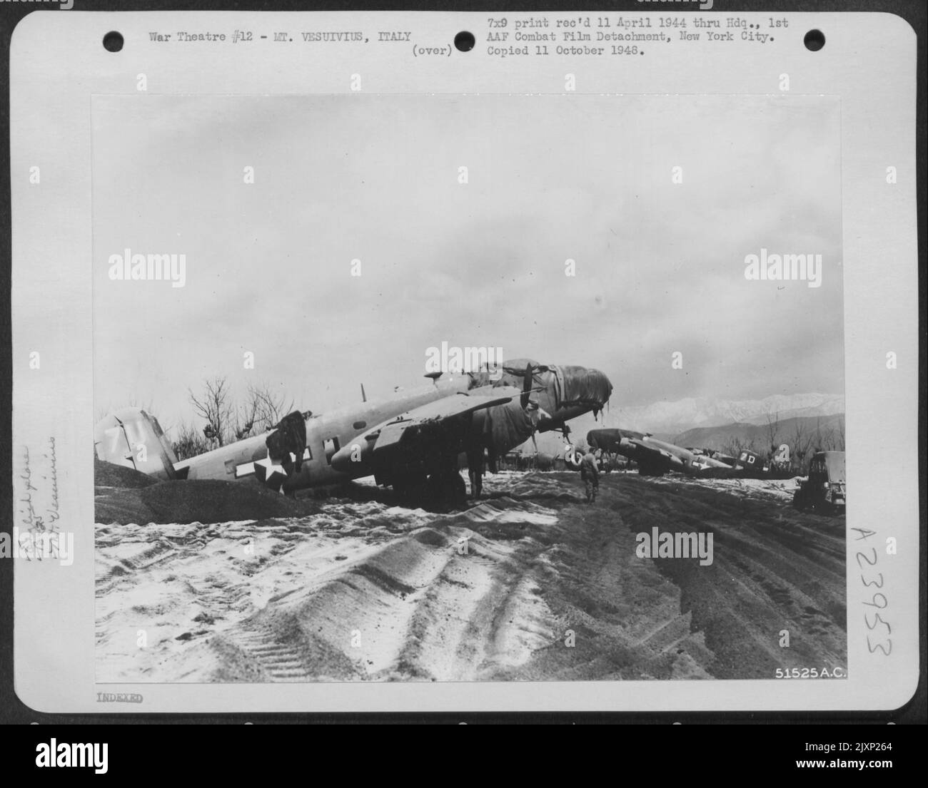 These North American B-25s were bogged down in dunes of lava cinders ...